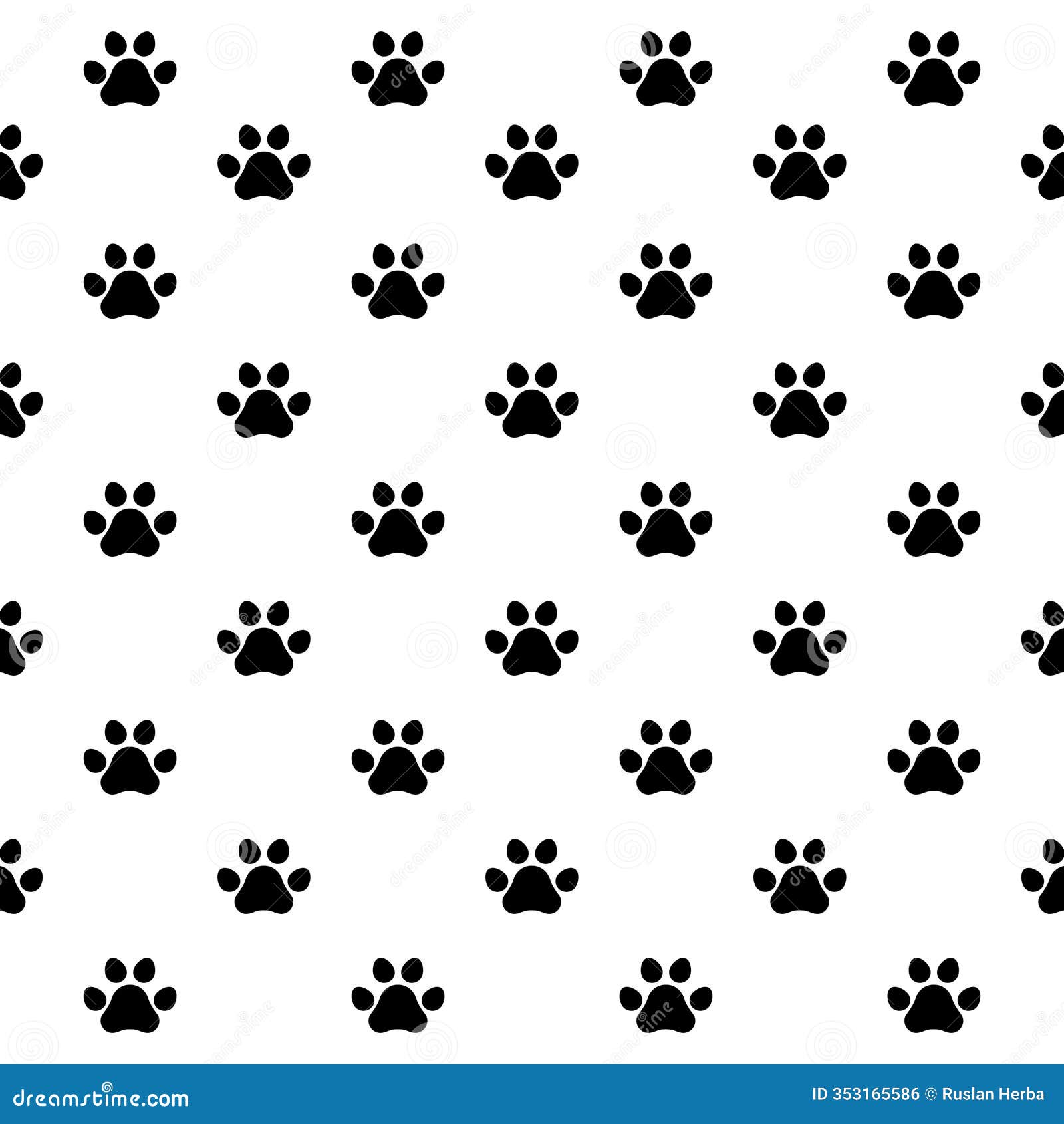 Seamless Pattern with Dog Footprints. Sketch Dog Footprints Pattern for ...