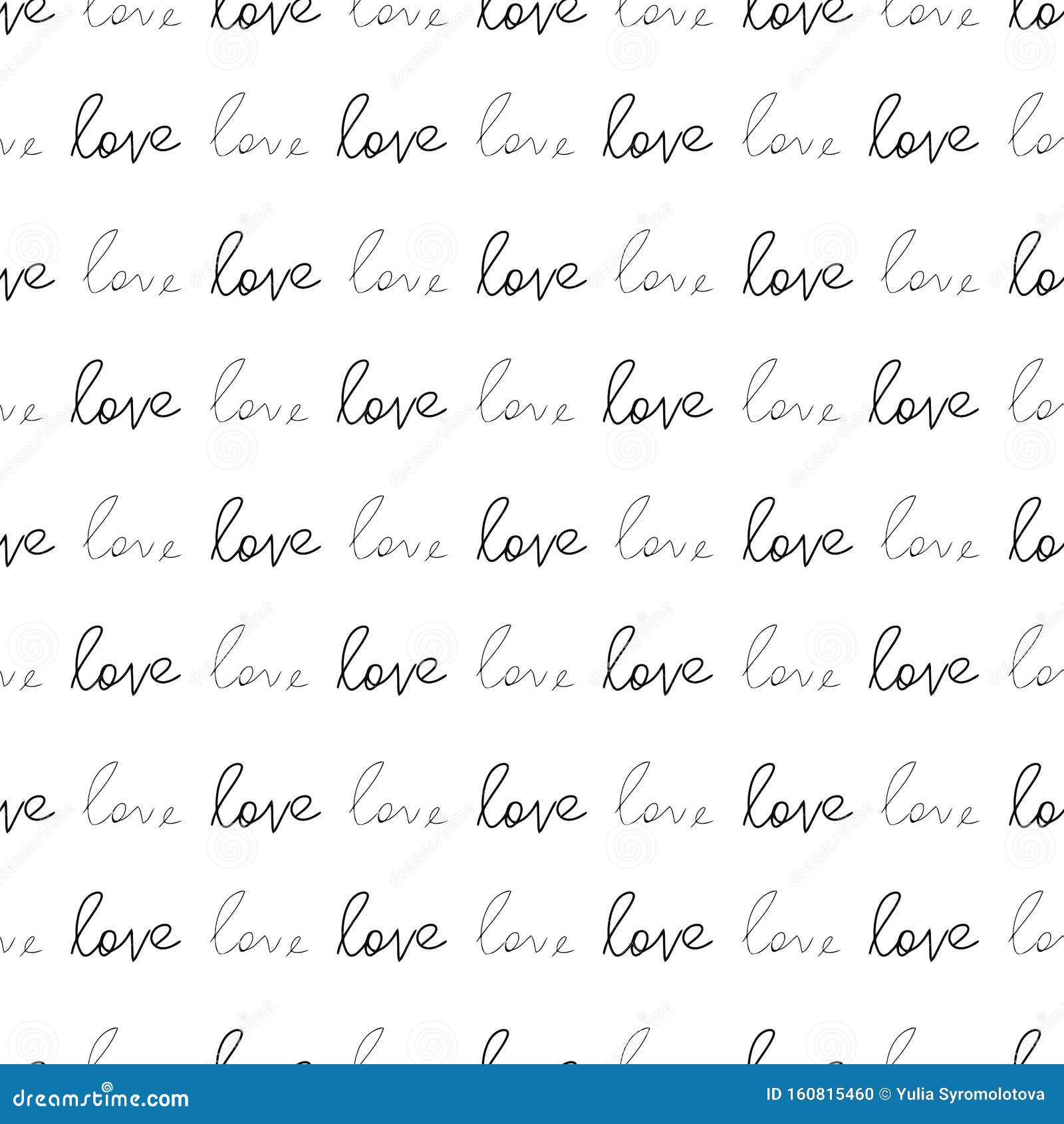 Love Words Seamless Pattern Black and White Stock Illustration ...
