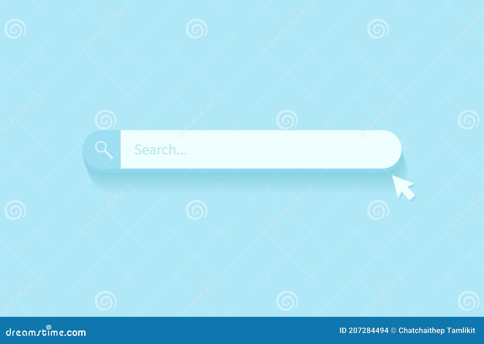 Search Bar Design Element. Search Bar for UI. Blue Background Stock ...