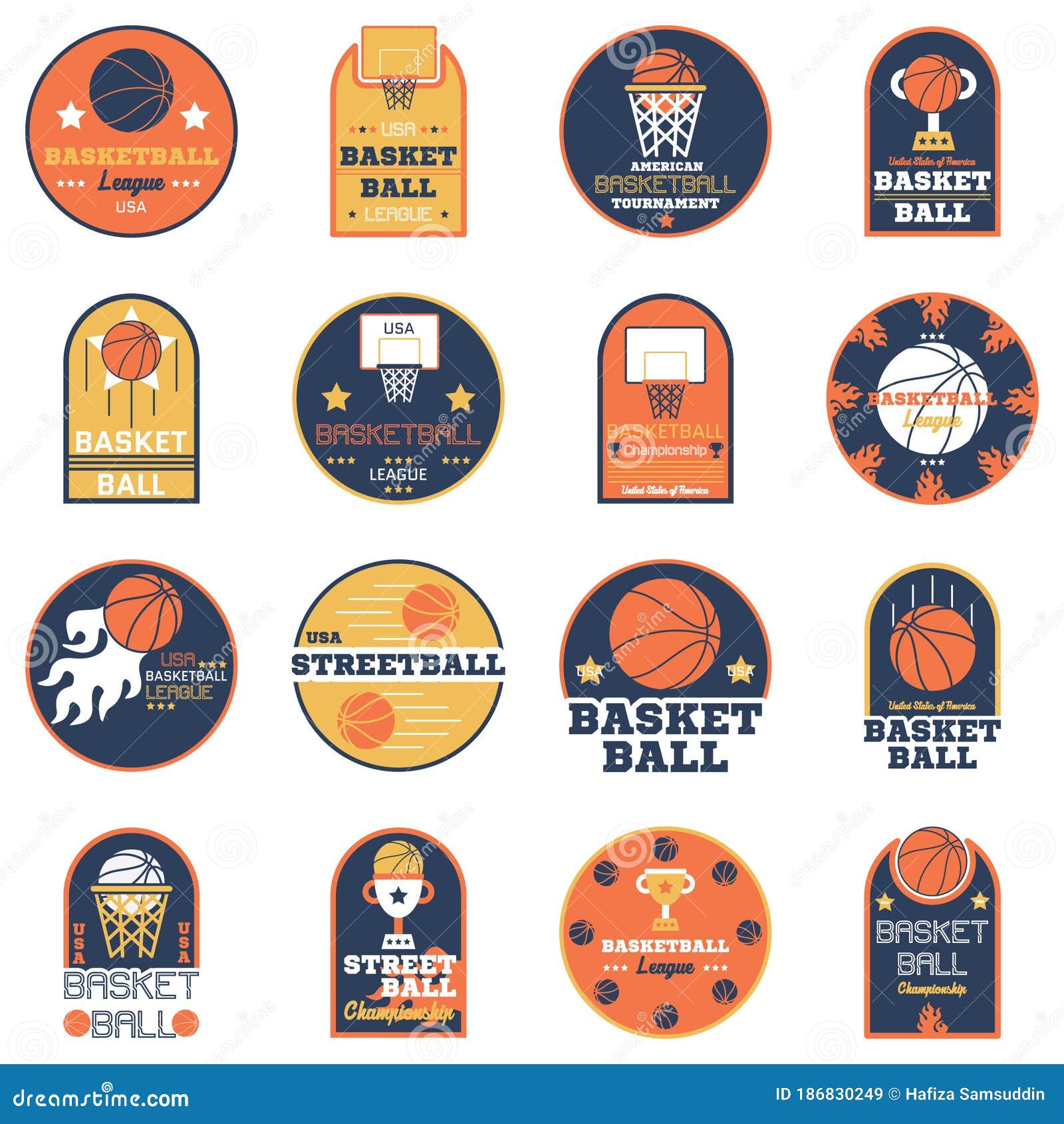 Basketball Stickers Vector Icons Character | CartoonDealer.com #90972218