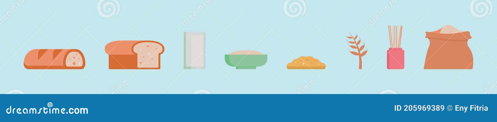 Set of Oats Cartoon Icon Design Template with Various Models. Vector ...
