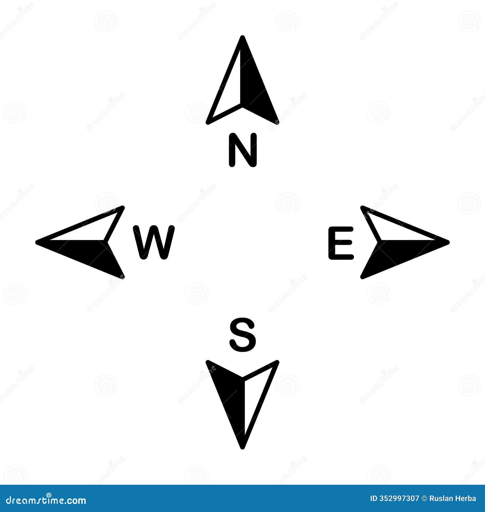 Compass Icons Collection. Wind Rose. Travel Guide Symbol. Geographic ...