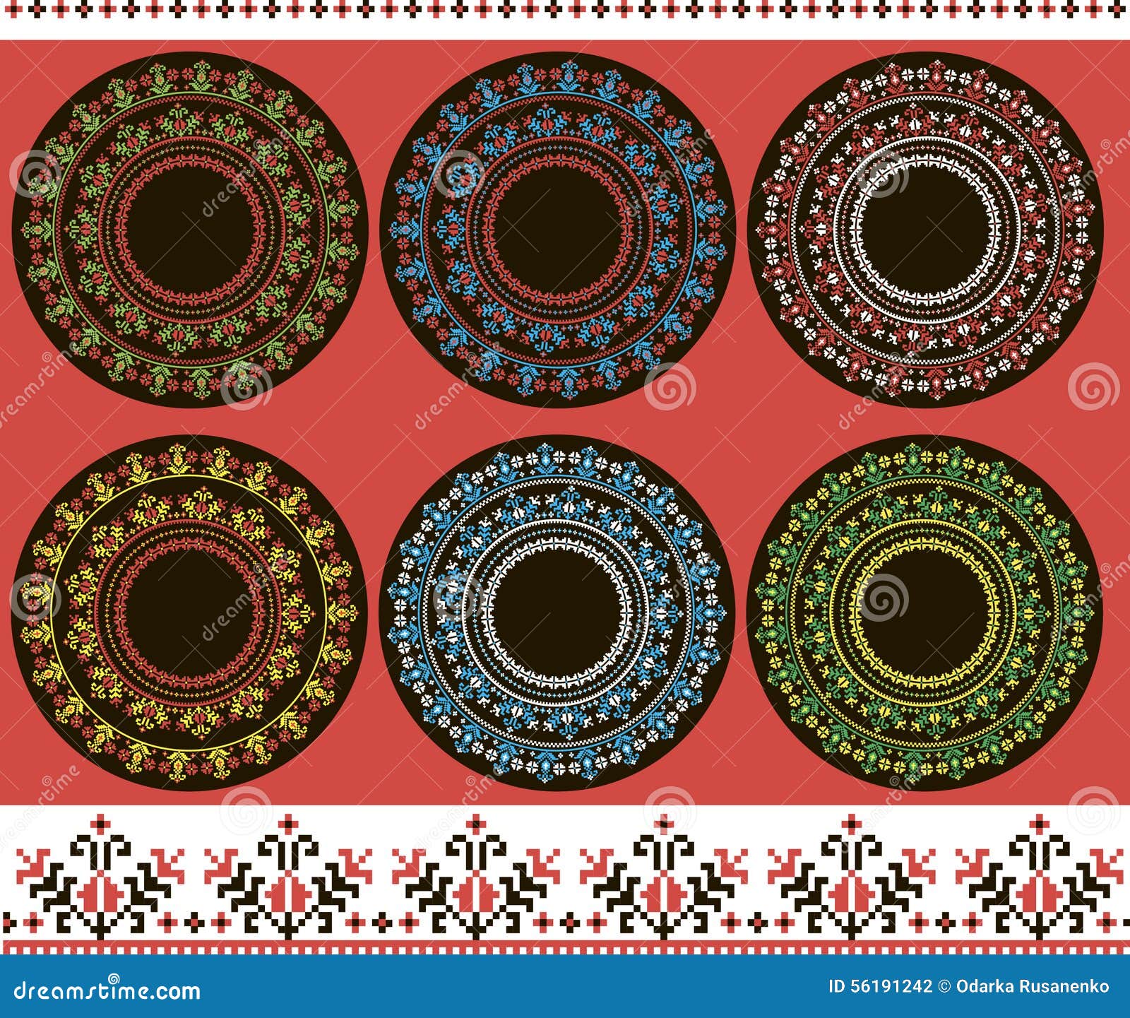 Print Set of Ethnic Round Ornament Stock Vector - Illustration of ...
