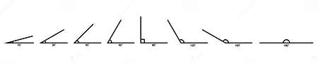 Vector Angles Set 15 - 180 Degrees. Math Sign Stock Illustration ...