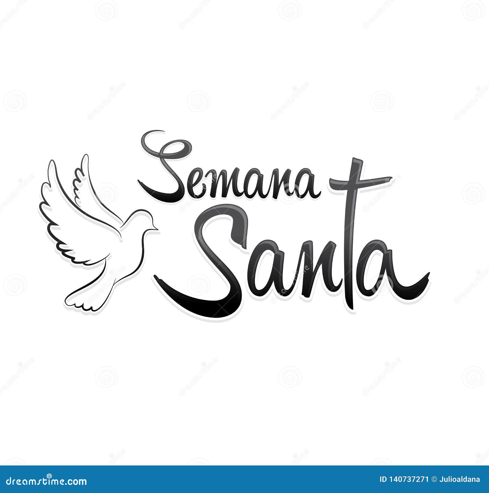 Semana Santa, Holy Week Spanish Text, Dove Vector Lettering ...