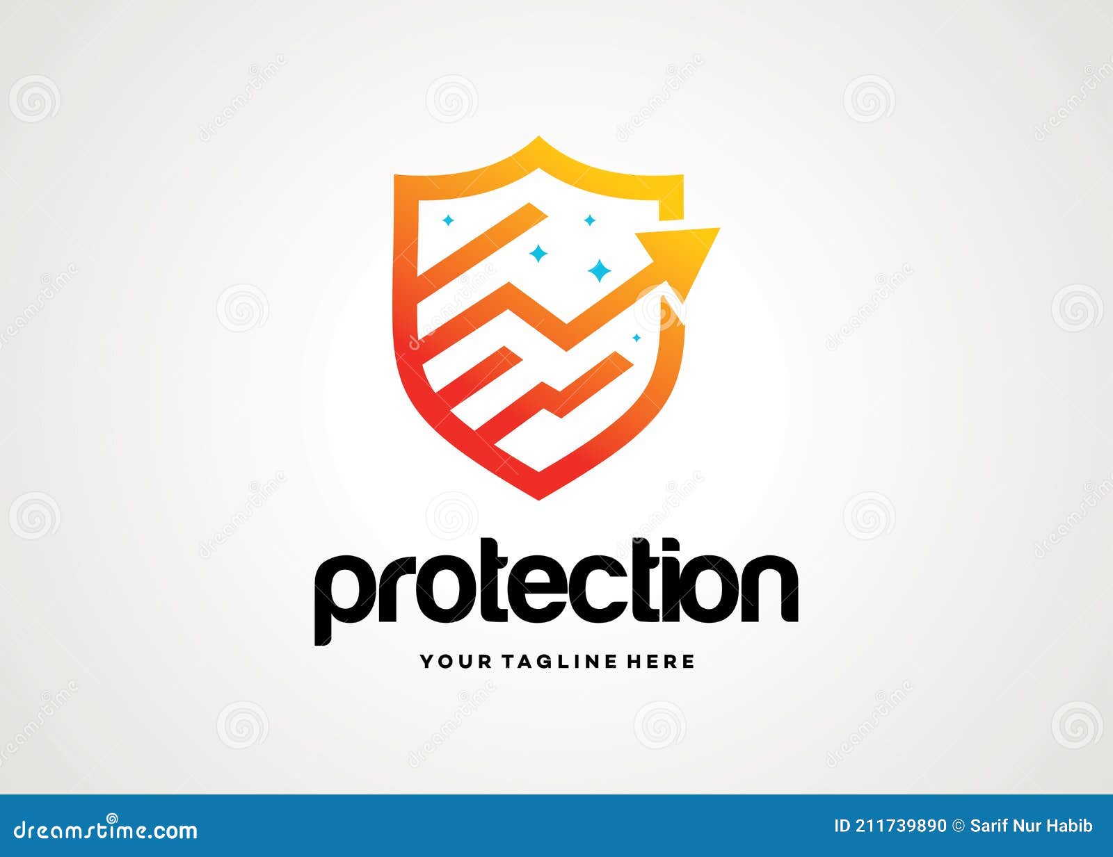 Shield Arrow Protection Logo Template Design Vector Stock Vector ...