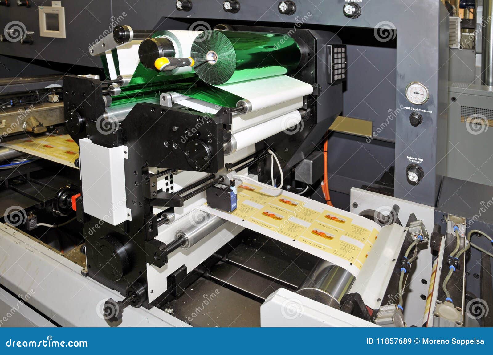 Print Shop: UV Flexo Press Printing Stock Image - Image of production ...