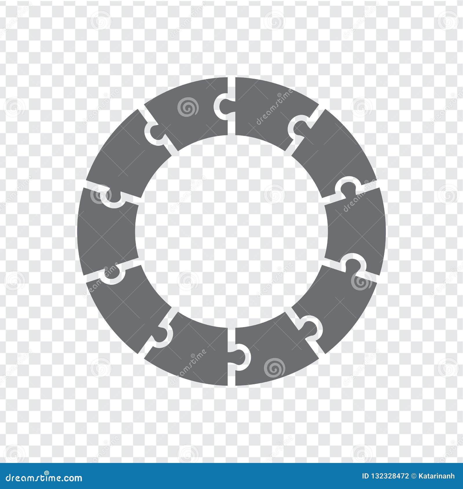 Simple Icon Circle Puzzle in Gray. Simple Icon Circle Puzzle of the Ten ...