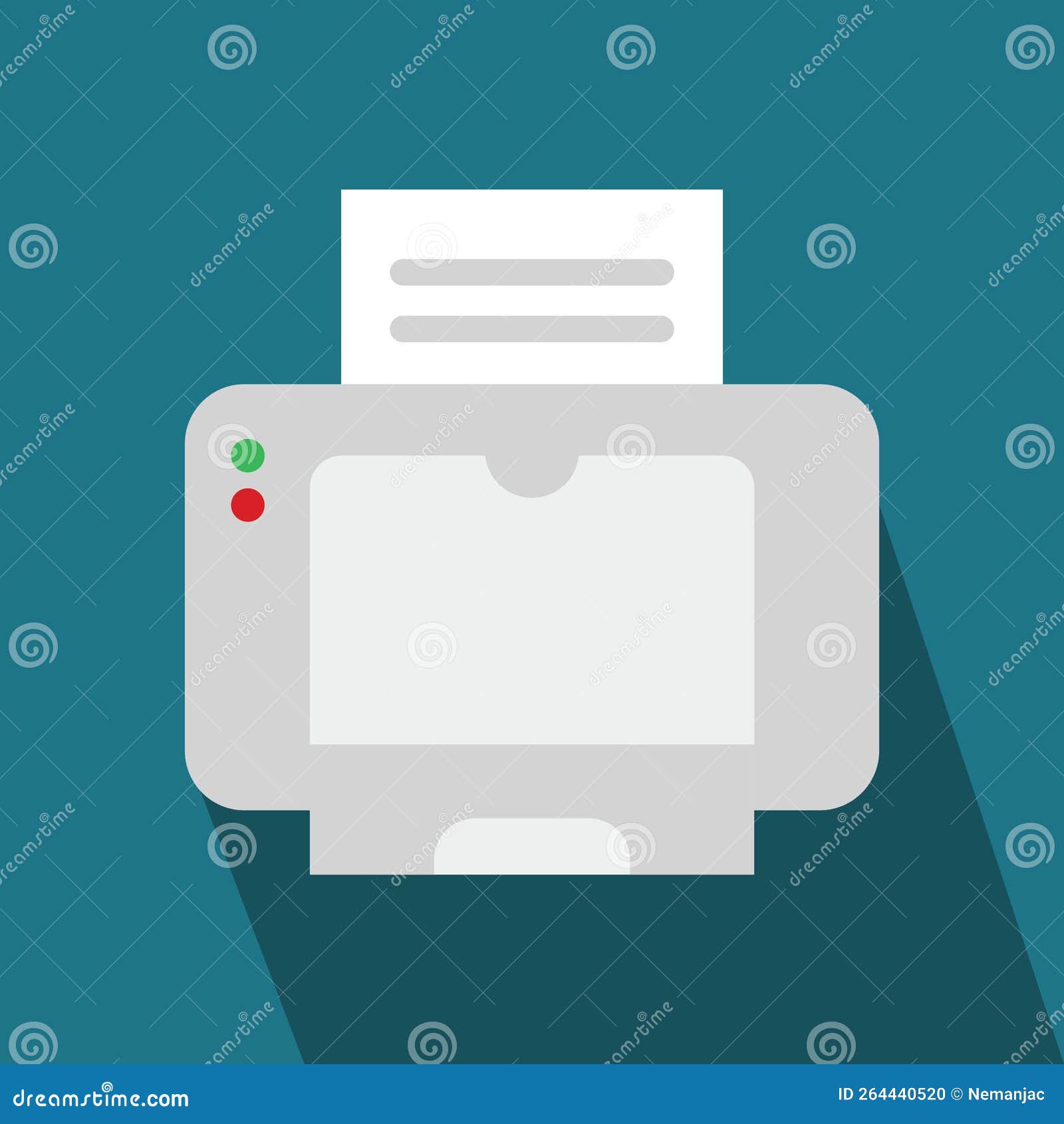 Simple Printer Icon, Blue Background Stock Illustration - Illustration ...