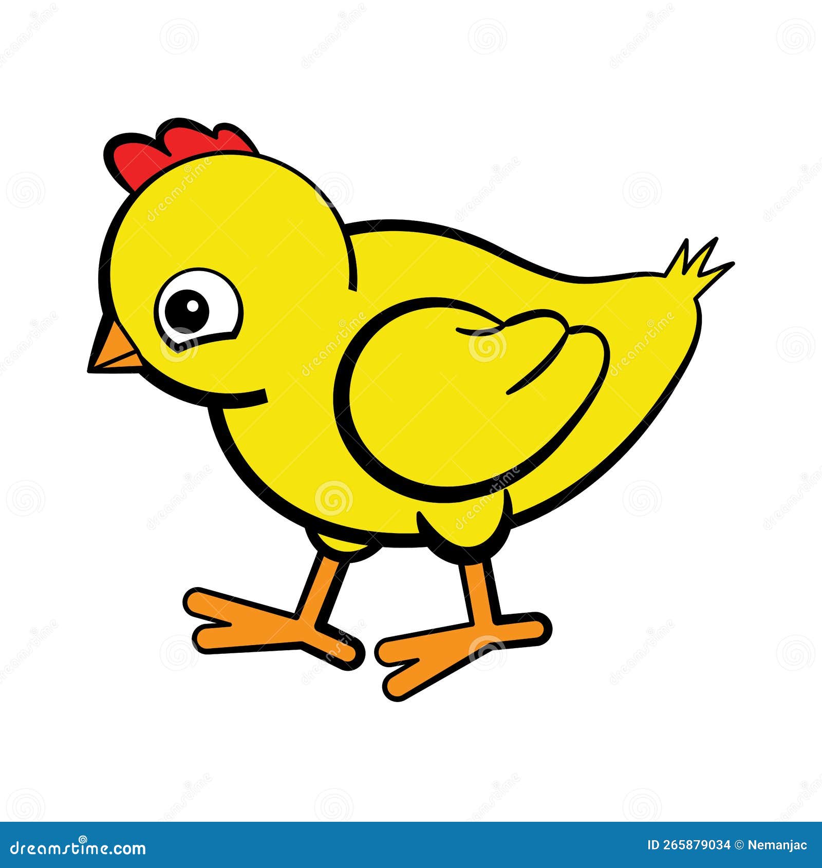 Small Chicken, Children Drawing Of Avian Bird Vector Illustration ...