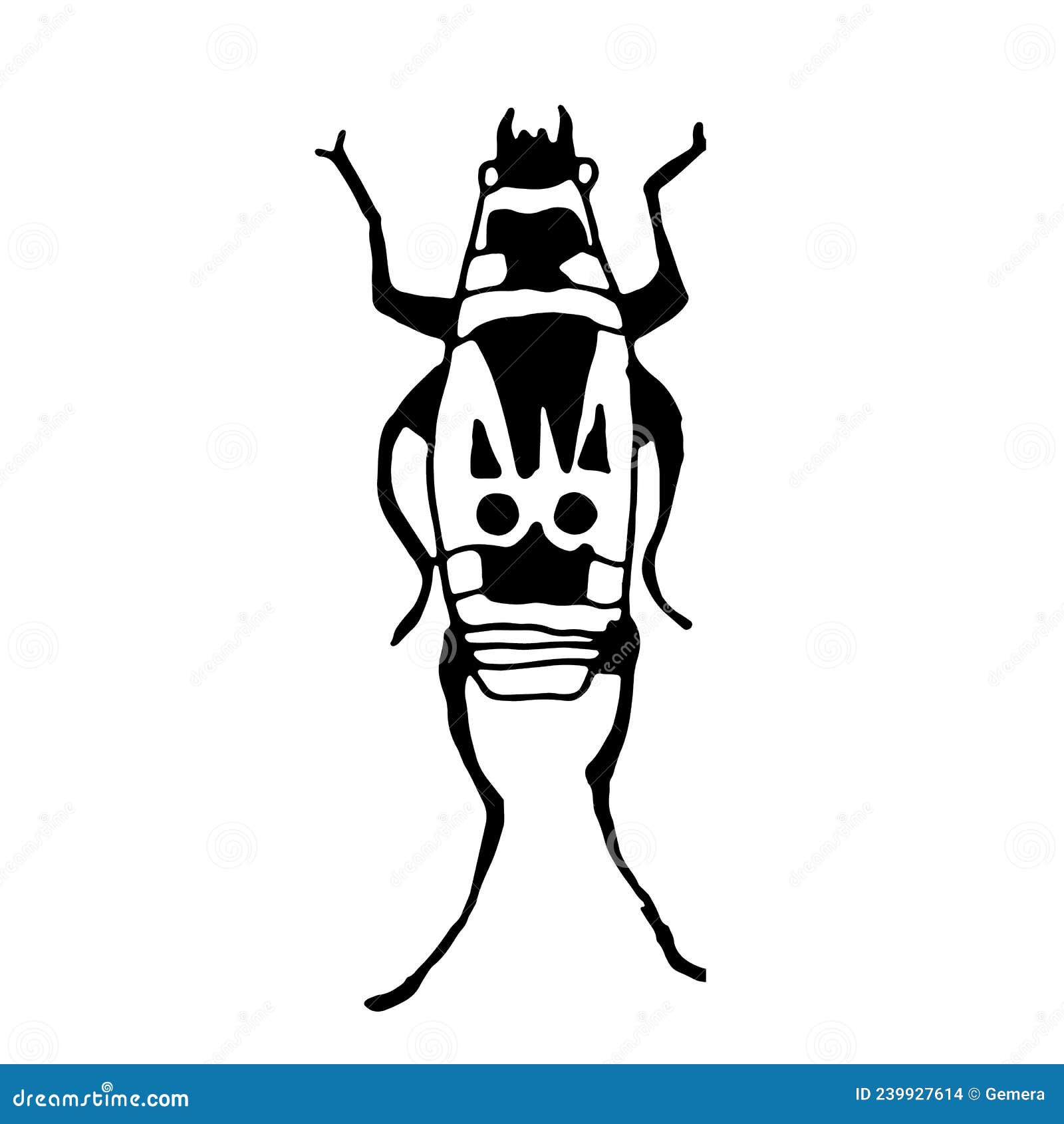 Print Soldier Bug, Wingless Red Bug, Kozachek, or Red Bug, Linear ...