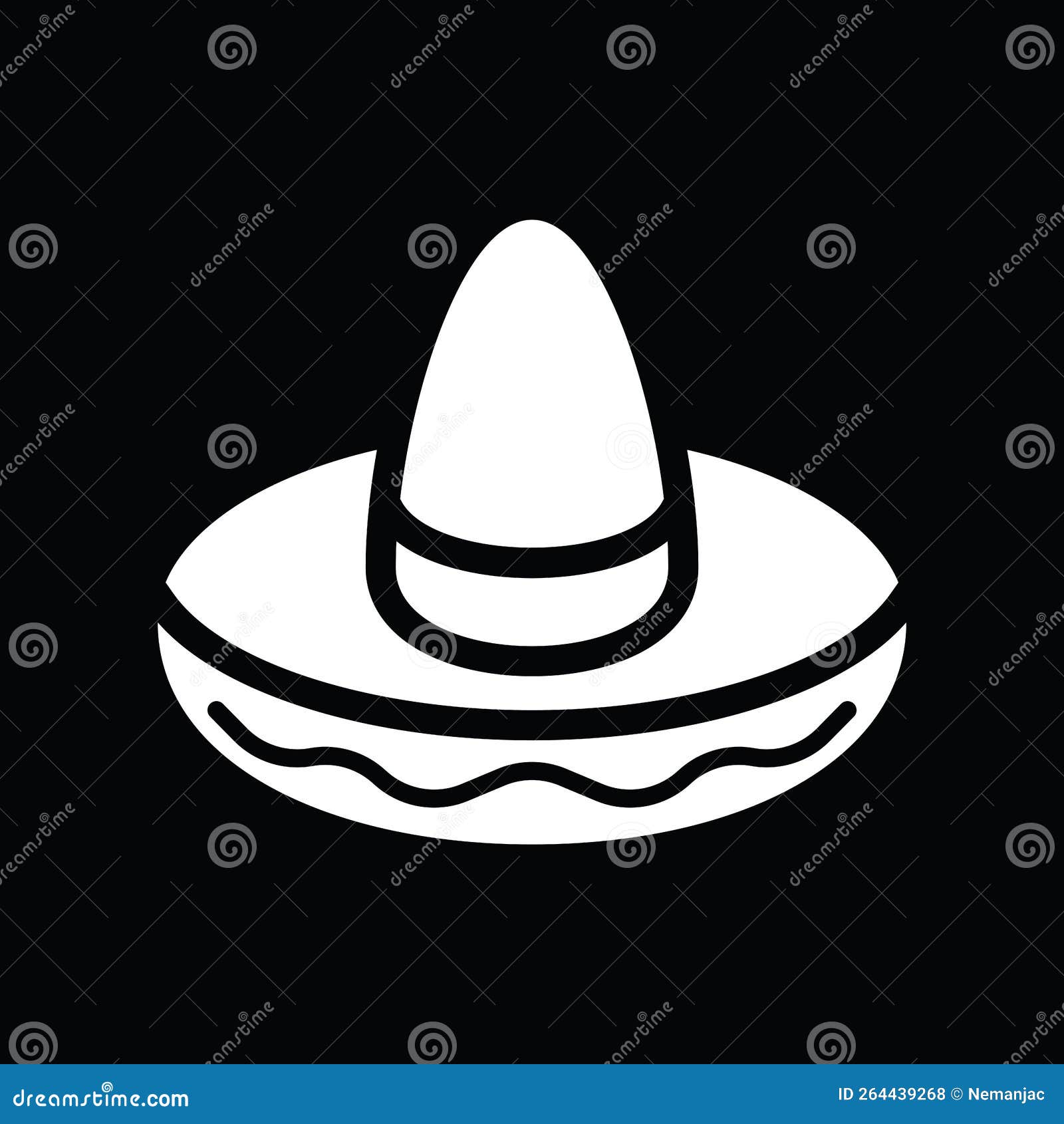 Sombrero icon stock illustration. Illustration of isolated - 264439268