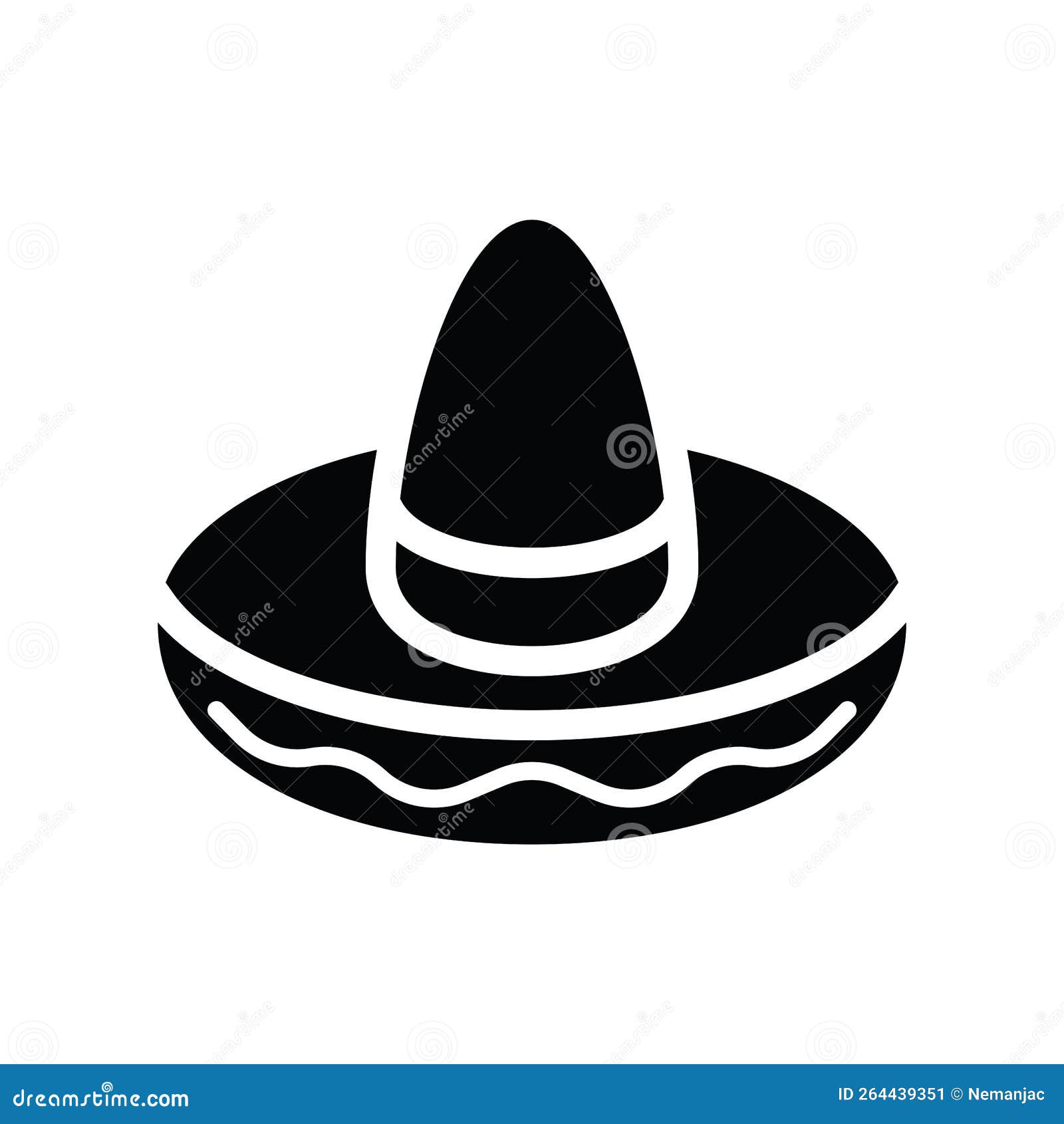 Sombrero Icon, Traditional Mexican Hat Stock Illustration ...