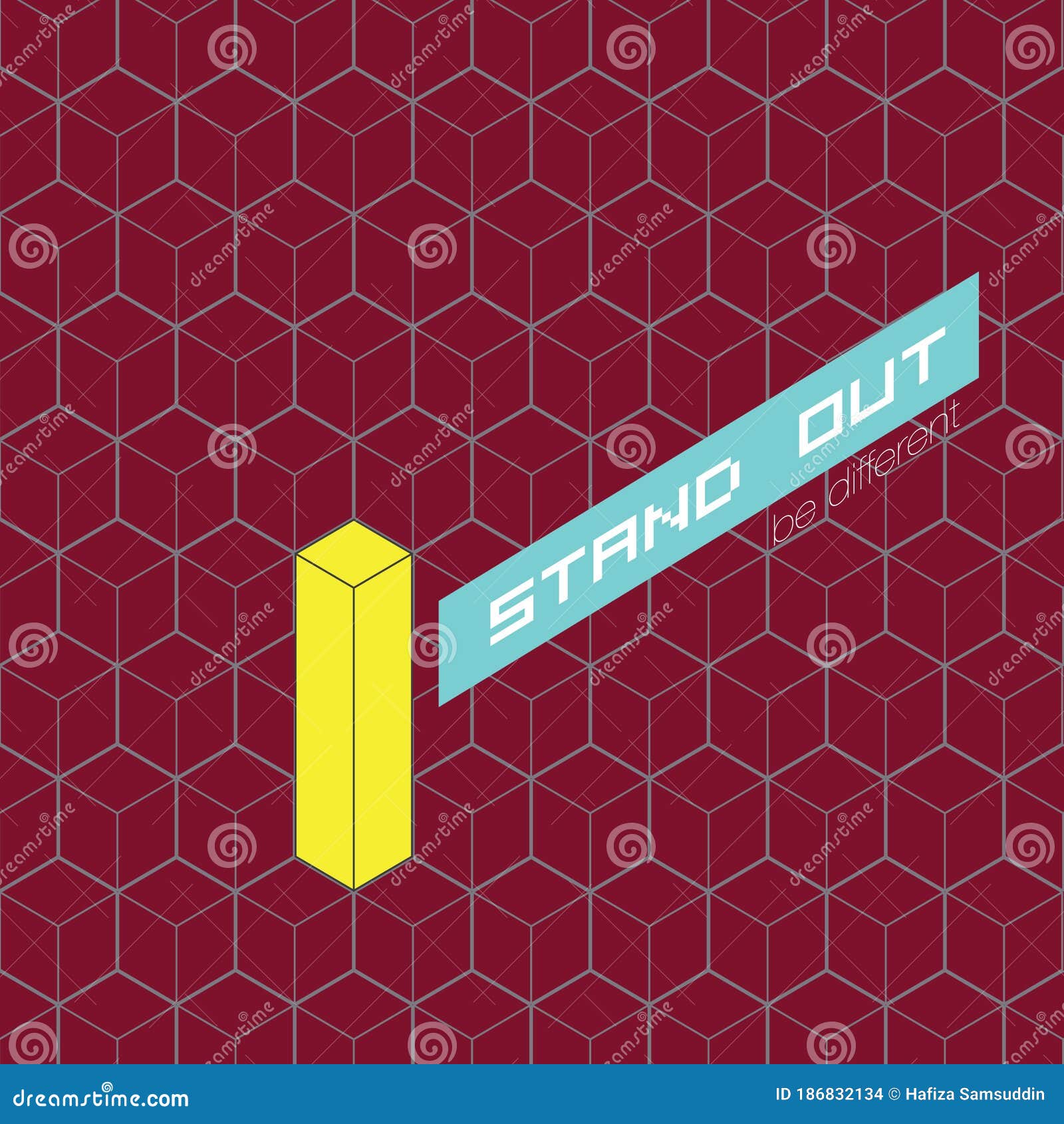 Print stock vector. Illustration of cube, print, geometric - 186832134