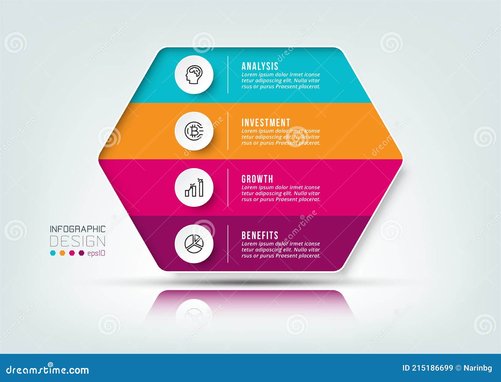 4 Step Process Work Flow Infographic Template Stock Vector ...