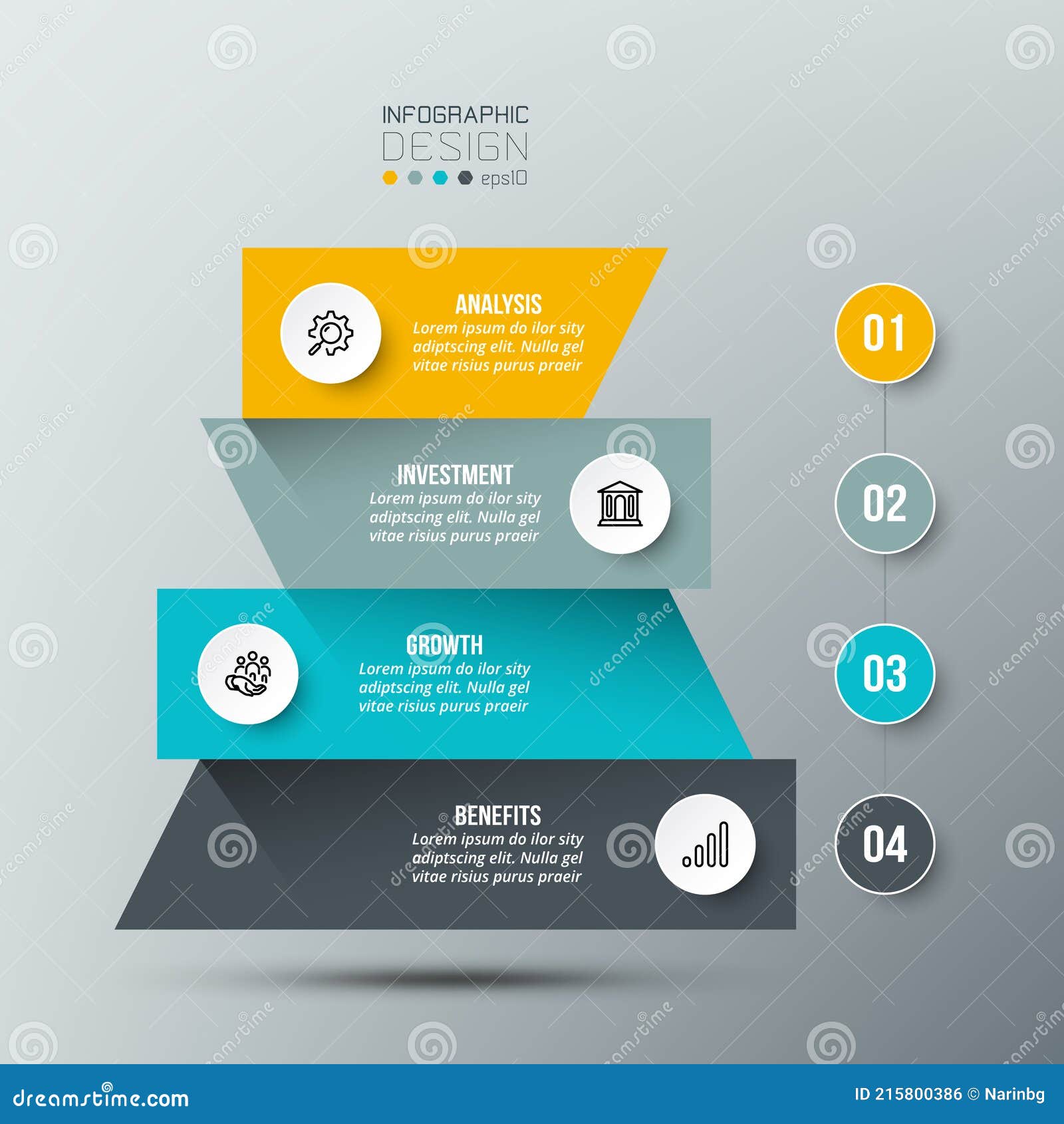 4 Step Process Work Flow Infographic Template Stock Vector ...