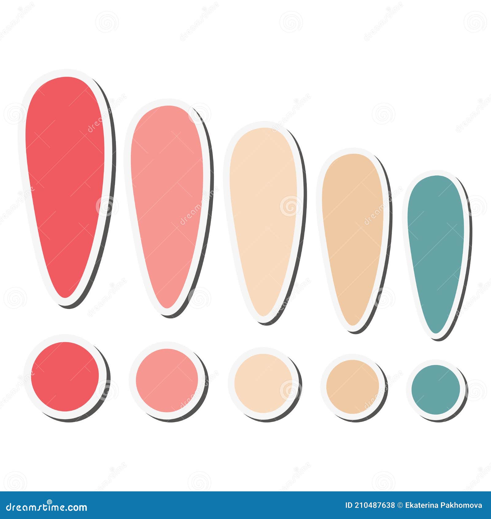 Cute Colorful Sticker Exclamation Marks Set. Stock Vector ...