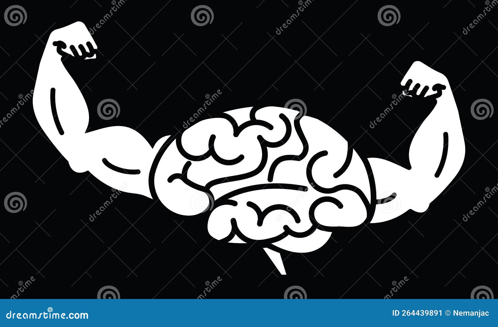 Strong Brain, Brain Power Concept Stock Illustration - Illustration of ...