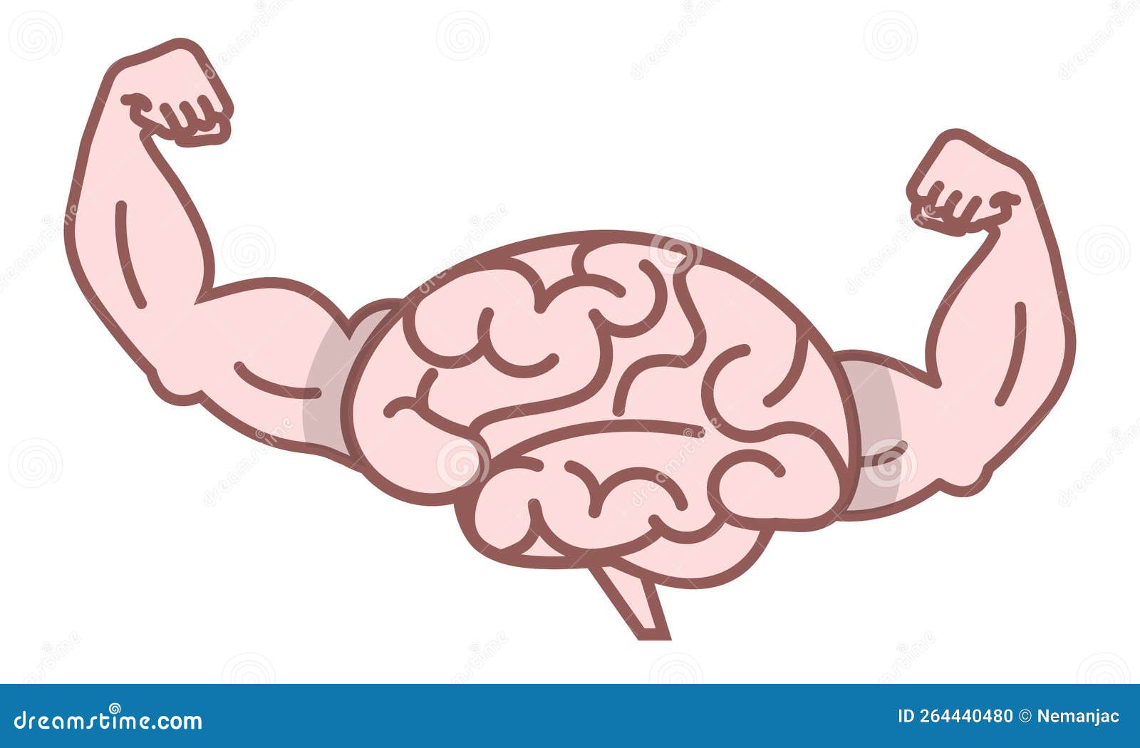 Strong Brain, Brain Power Concept Stock Illustration - Illustration of ...