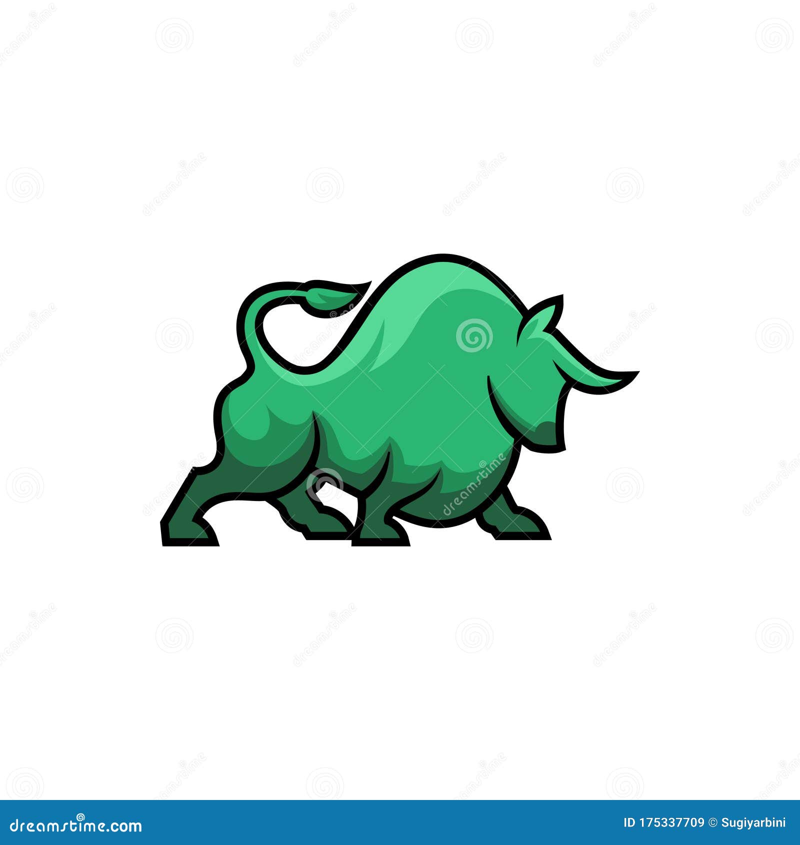 Green bull logo stock vector. Illustration of design - 175337709