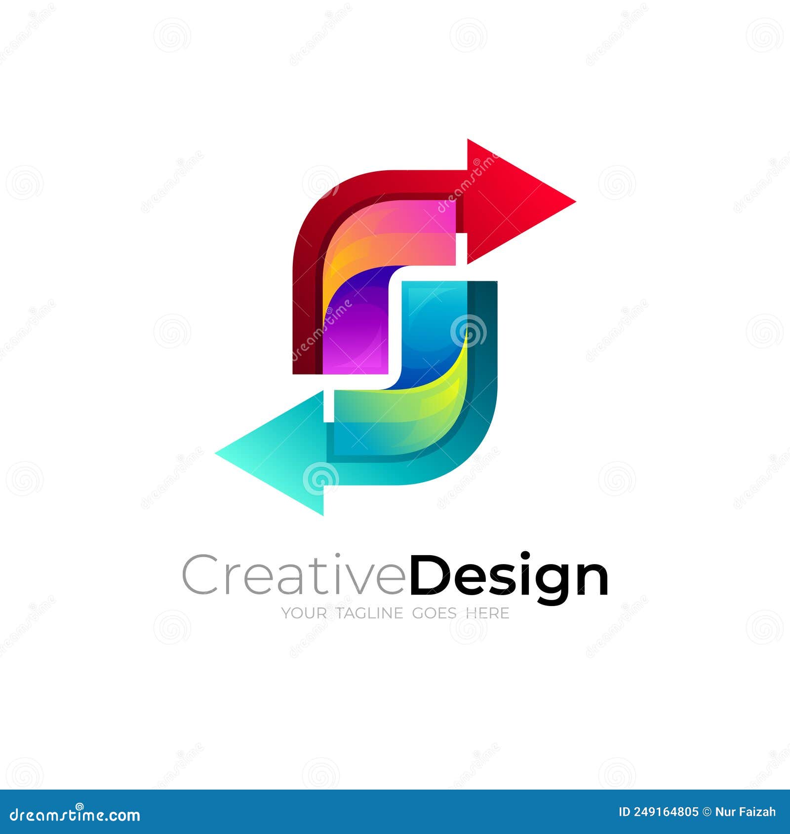 Symbol S Logo and 3d Colorful Design Stock Vector - Illustration of ...
