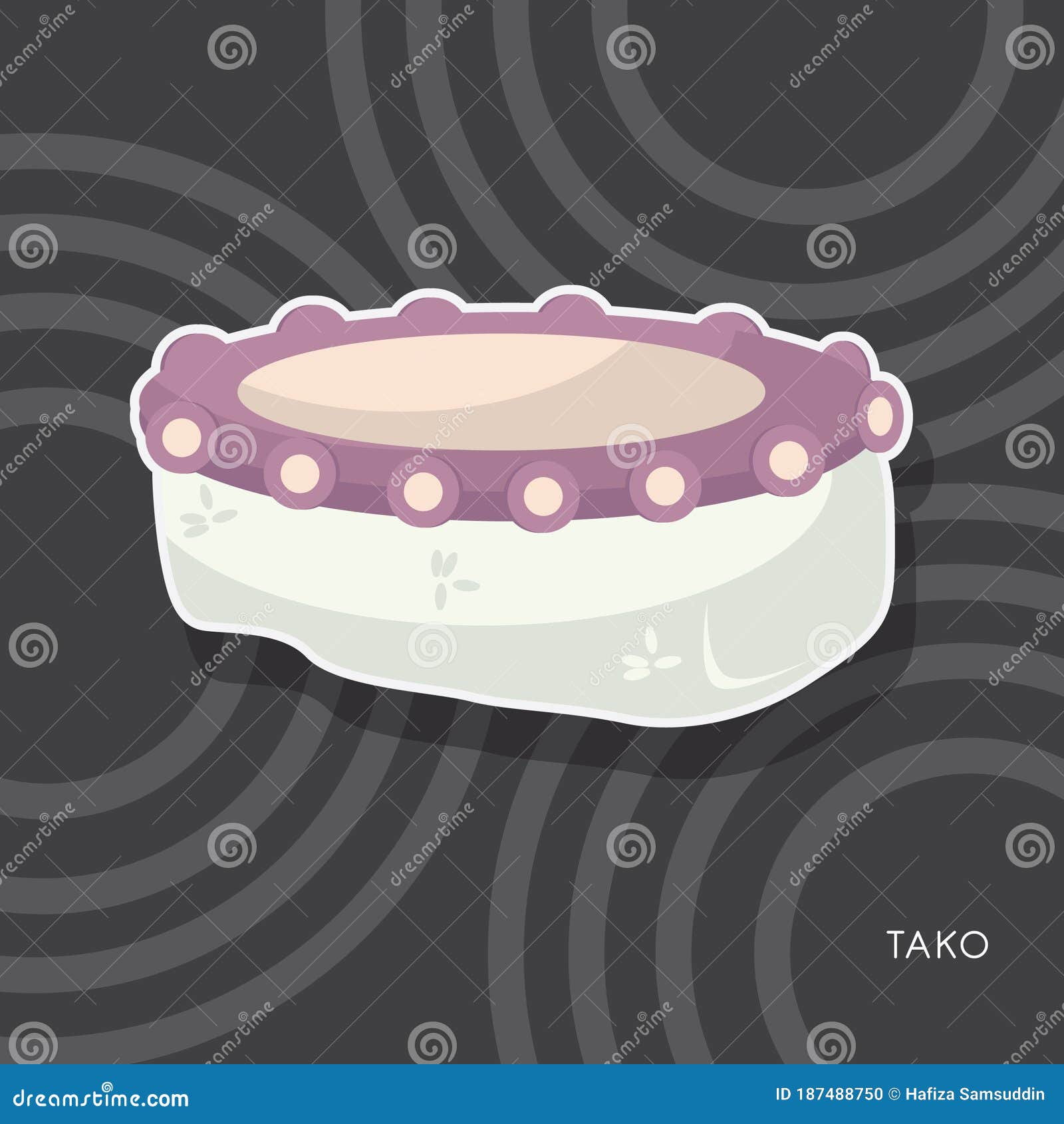 Print stock vector. Illustration of tako, rice, cuisines - 187488750