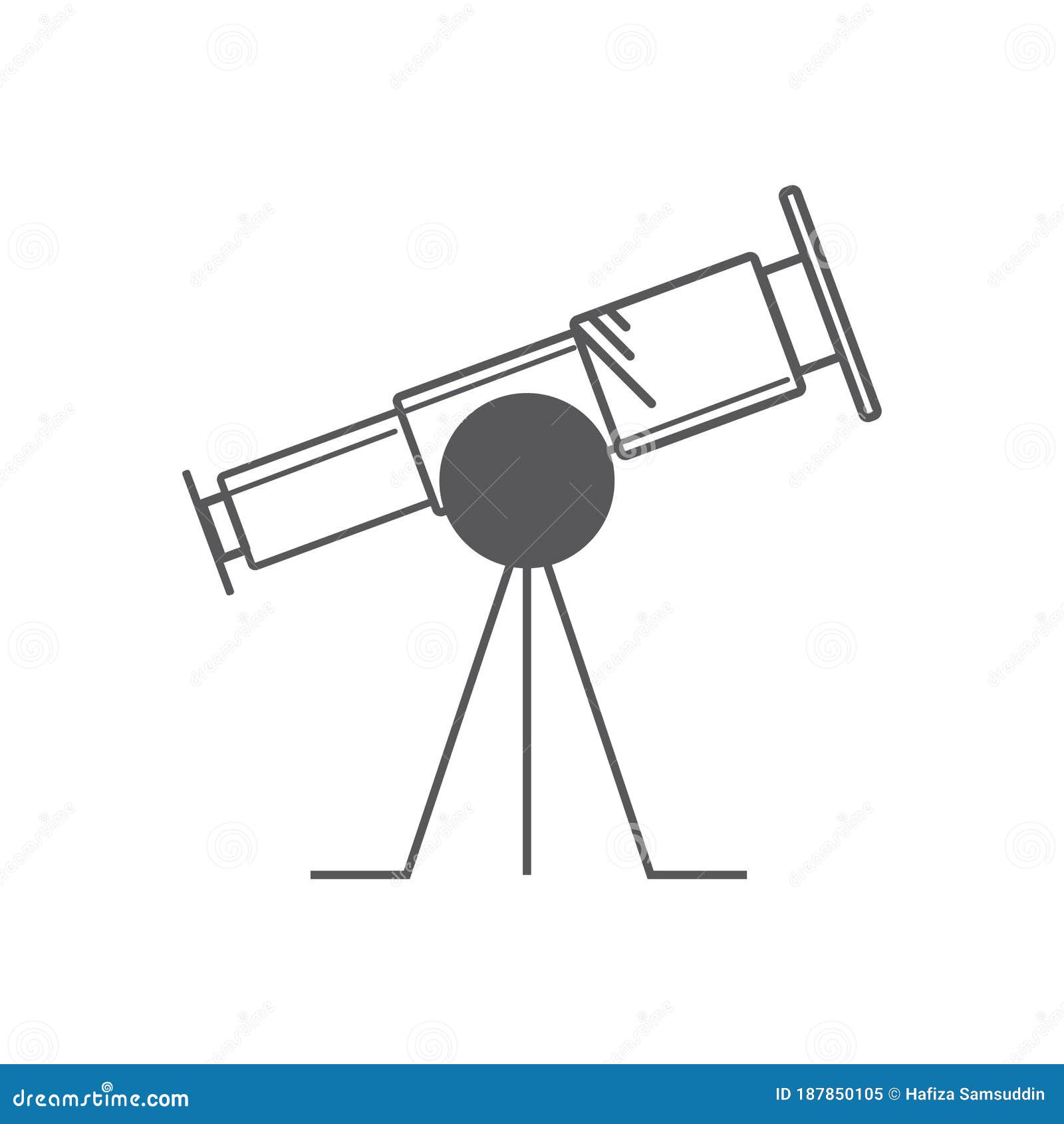 Telescopes For Observing The Stars In The Set. Cartoon Vector ...