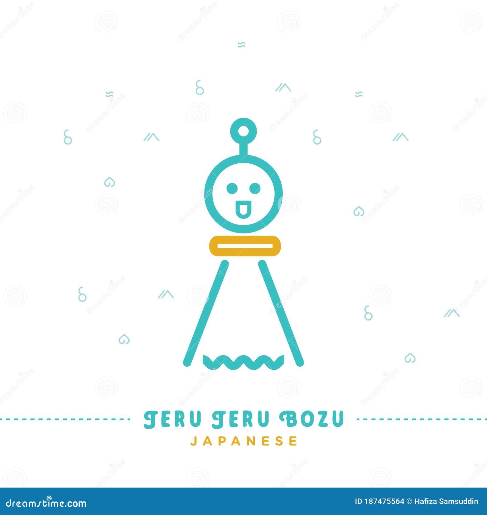 Teru Teru Japanese Rain Charm Doll Character Set. Symbol For Good ...