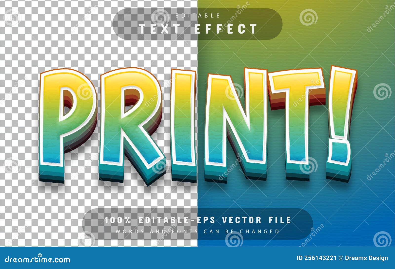 Print text effect editable stock vector. Illustration of alphabet ...