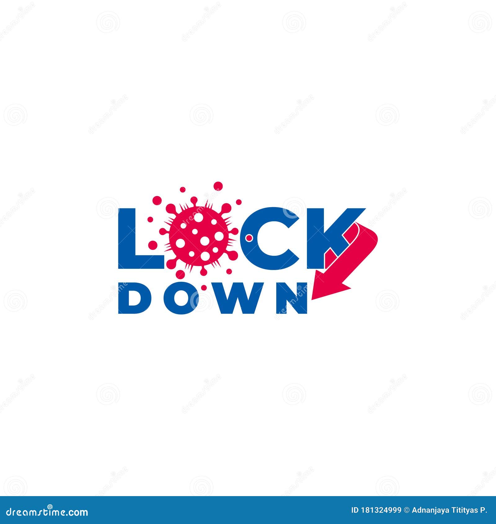Lock Down Corona Virus Symbol Vector Stock Vector - Illustration of ...