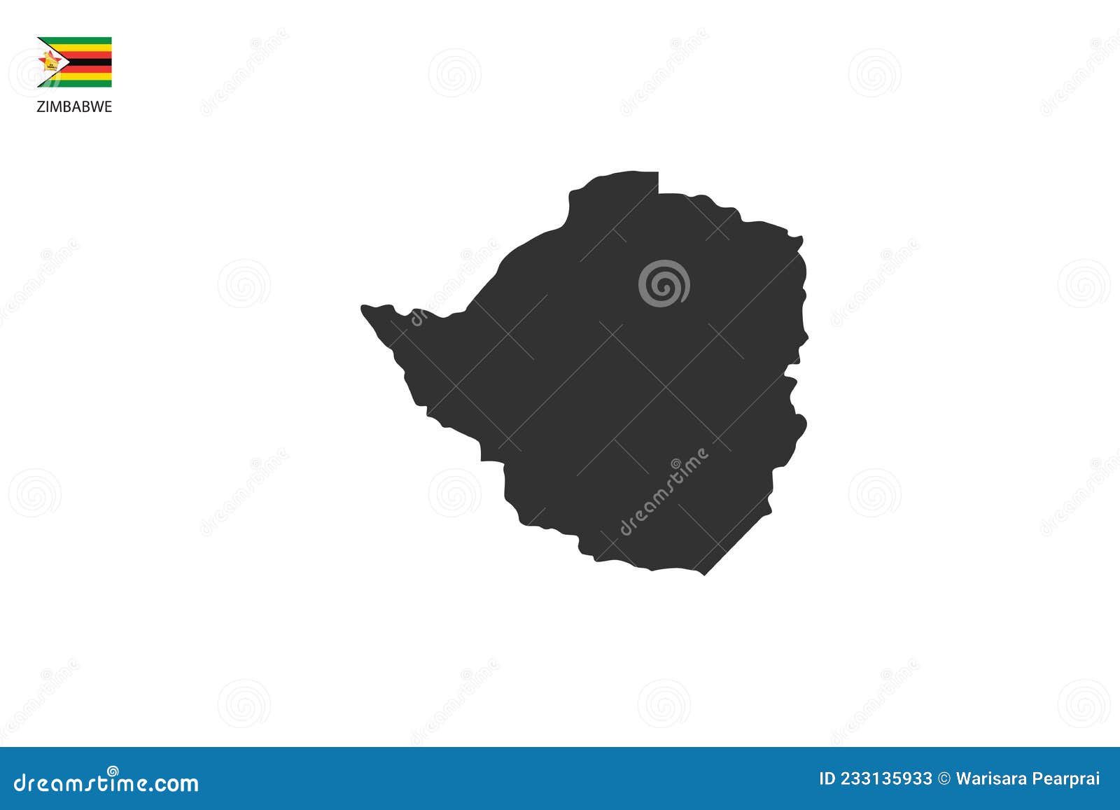 Zimbabwe Map, Black And White Detailed Outline Regions Of The Country ...