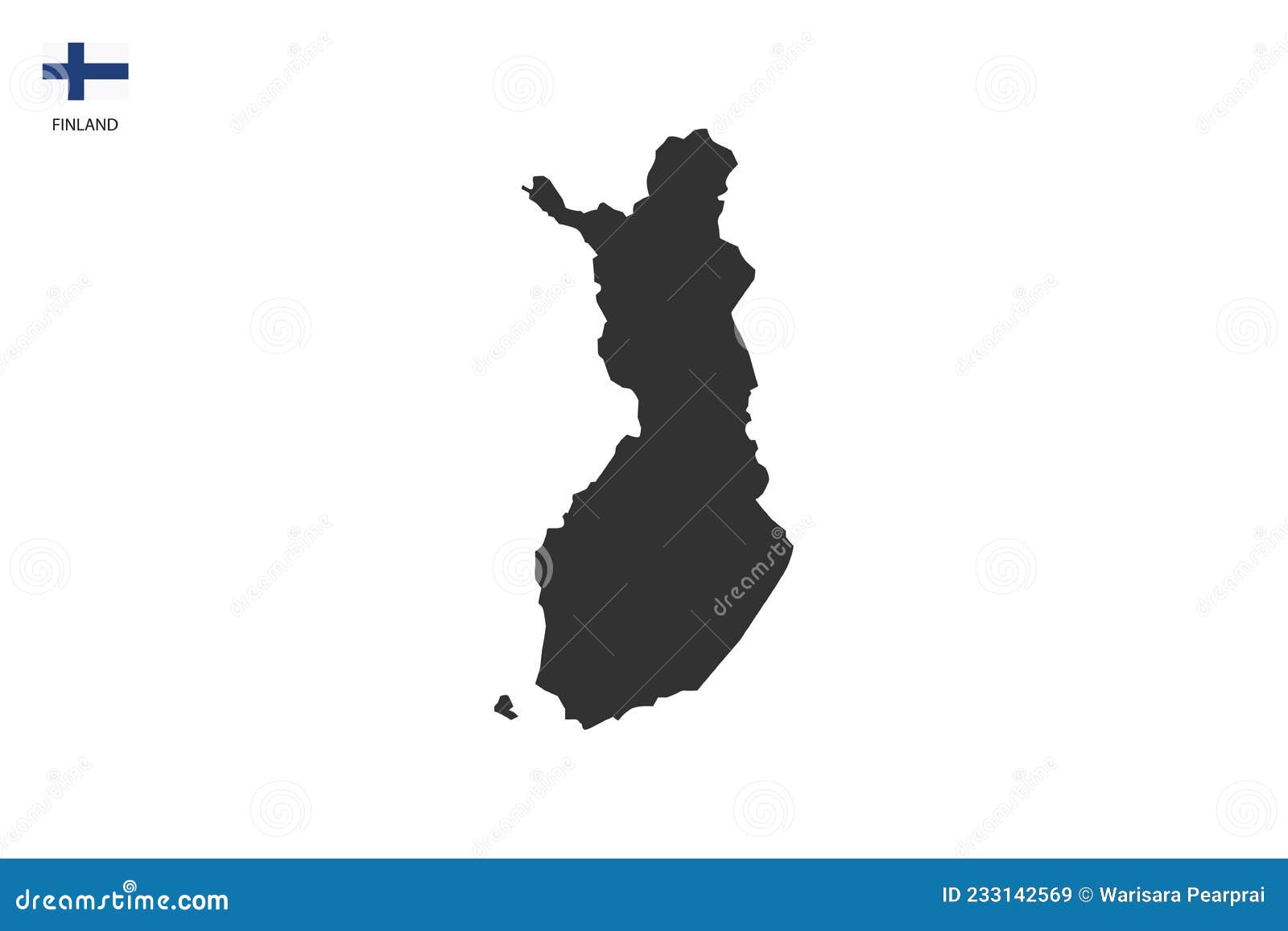 Map Of Finland With Black Contour Lines Cartoon Vector | CartoonDealer ...