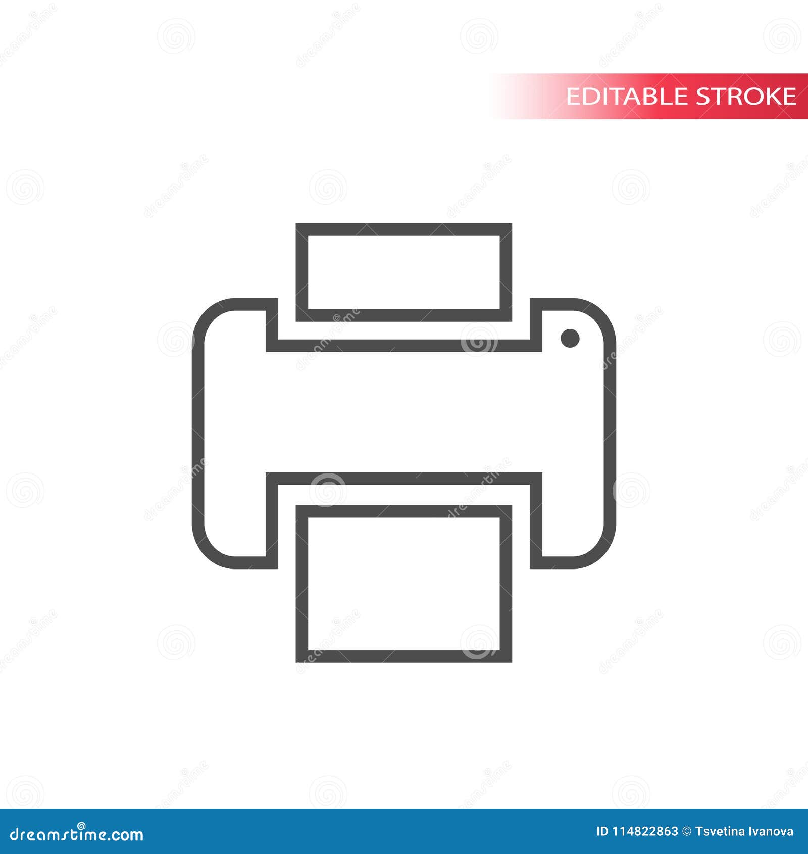 Print Thin Line Web Icon. Printer Icon. Print Button Icon. Stock Vector ...