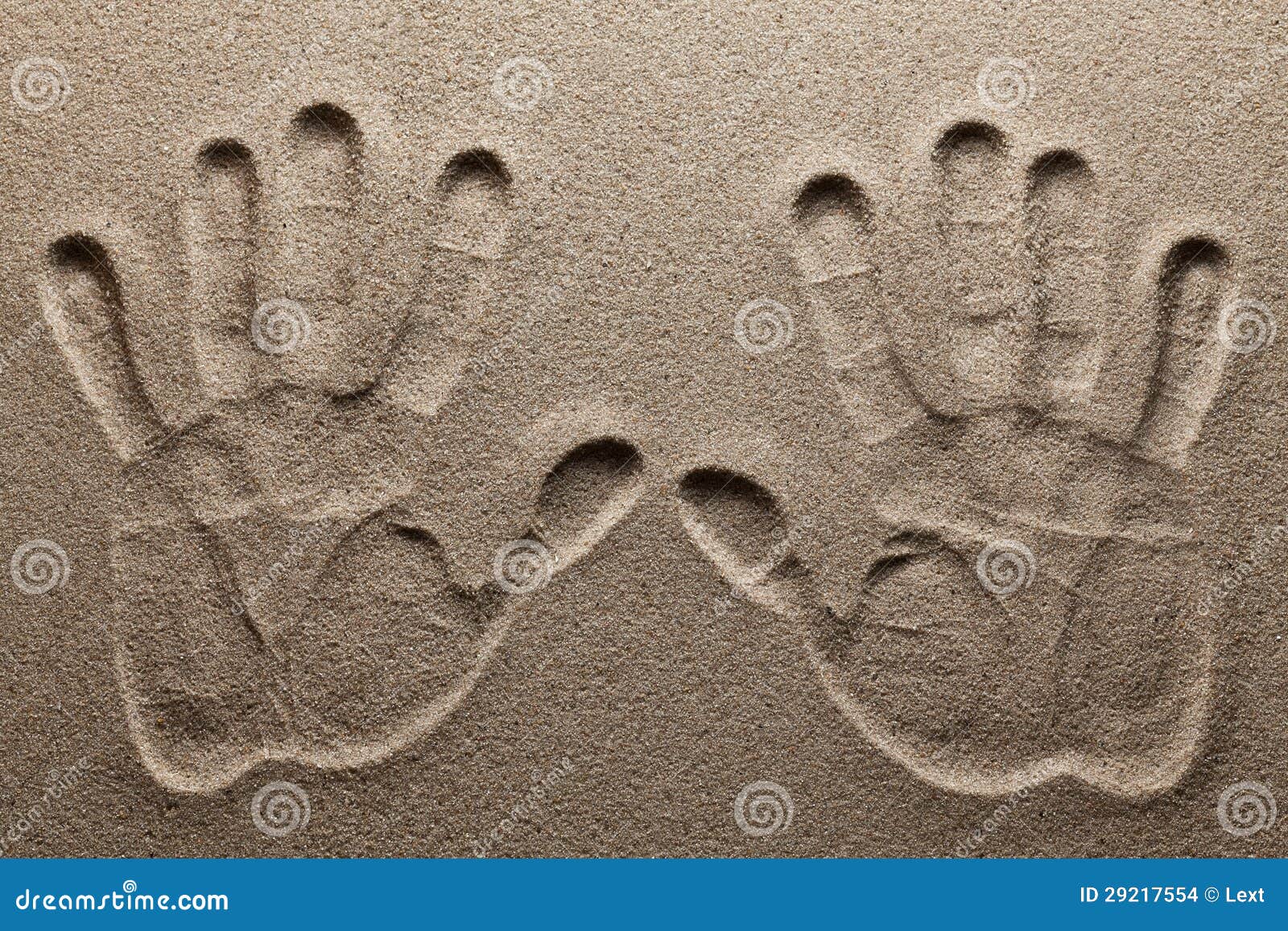 Print of Two Hands on River Sand. Stock Photo - Image of finger, coast ...