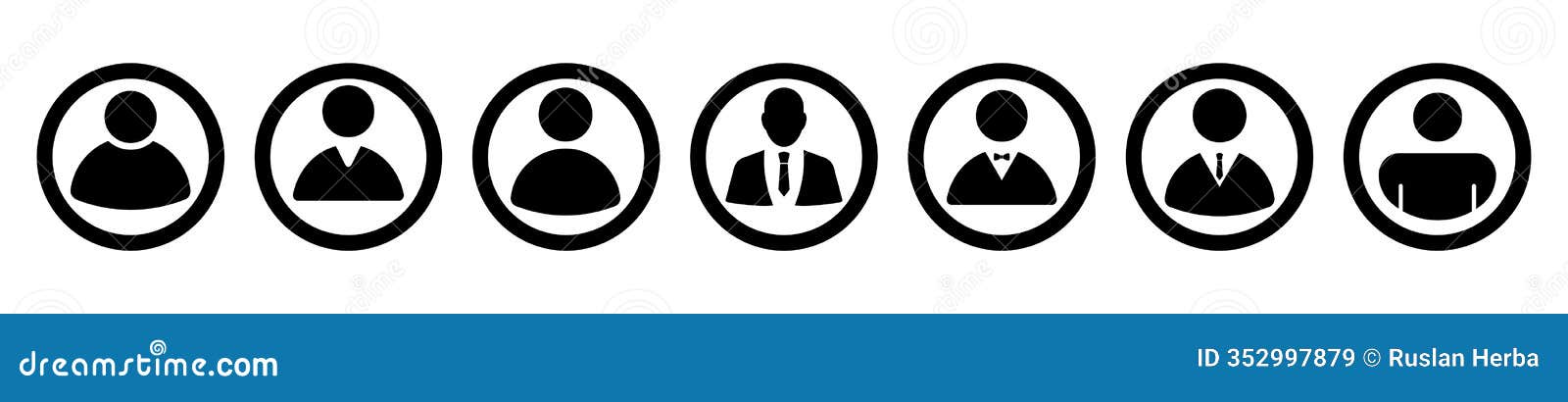 User, Profile, Avatar Vector Icons for Website. Black Admin Pictograms ...