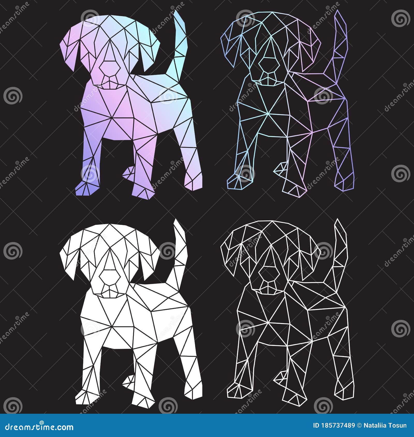 Print Vector Abstract Polygonal Geometric Dog Art Stock Vector ...