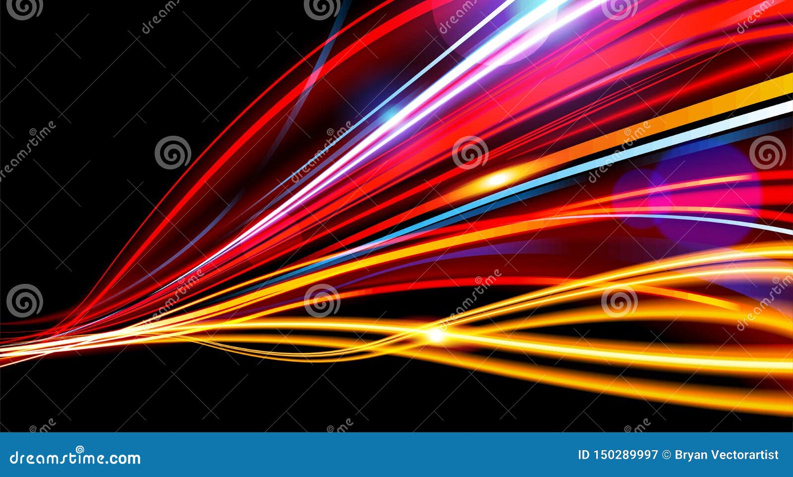 Slow Shutter Light Trails Effect In Vector Stock Illustration ...