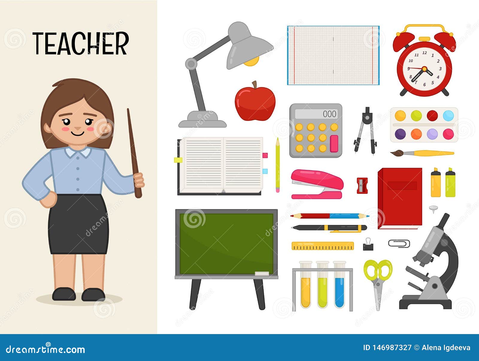 Character Teacher Profession. Woman Worker Occupation In The Uniform ...