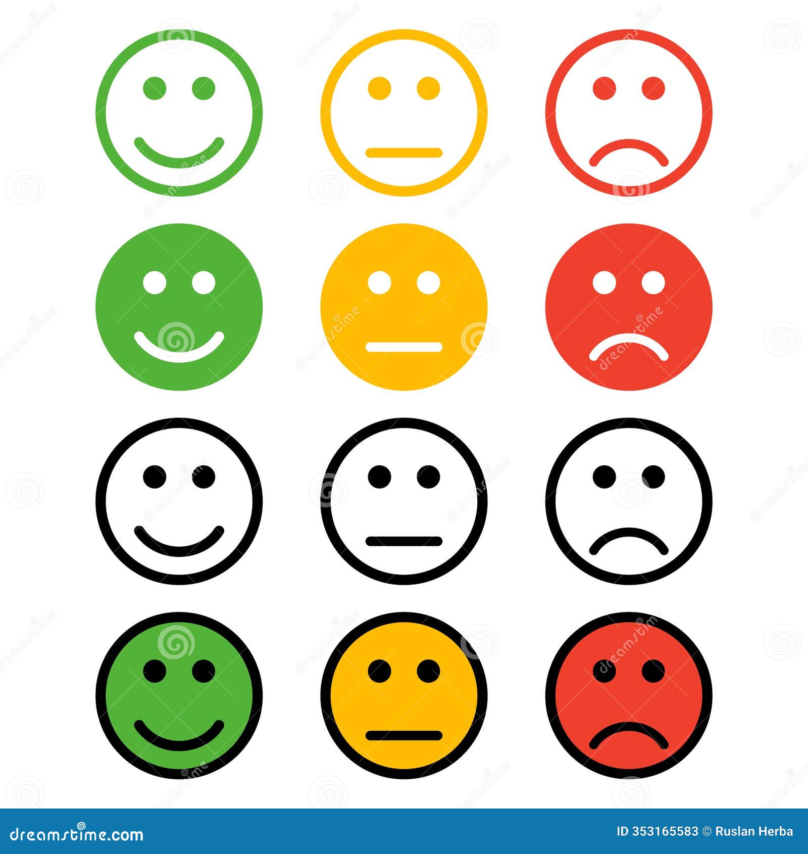 Smile Set Icon for Concept Design. Happy Face Stock Illustration ...