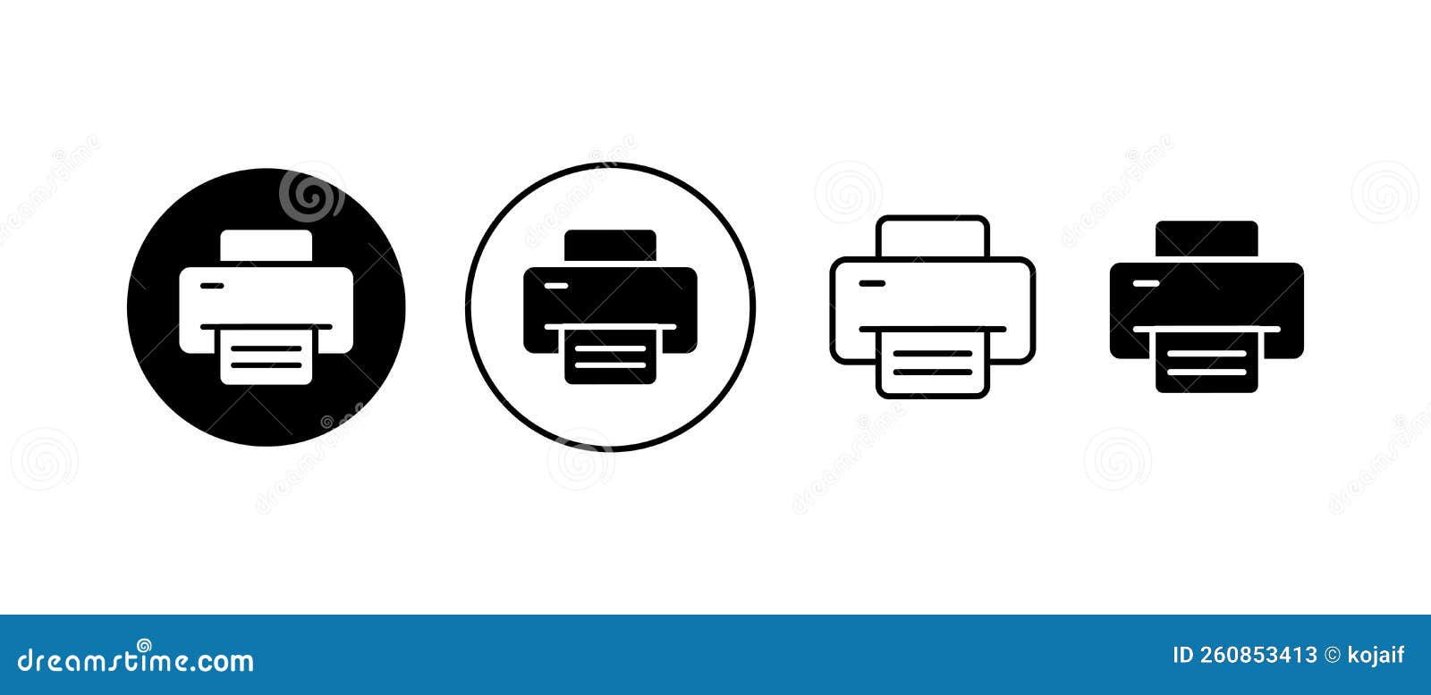 Print Vector Icons Set. Printer Symbol. Printing Documents Icon in ...