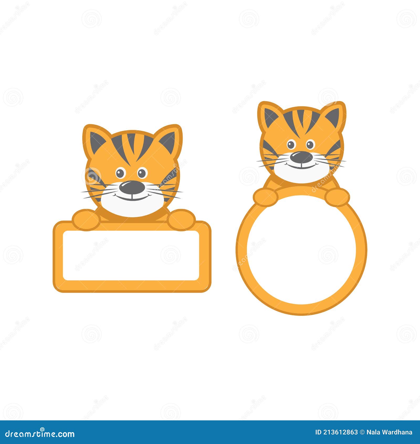 Set Of Tiger Fur Square Frames. Stripes Of Wild Animal Symbol 2022 ...