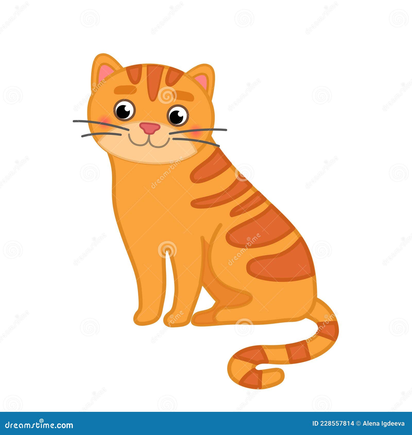 Vector Illustration of a Cute Orange Cat Stock Vector - Illustration of ...