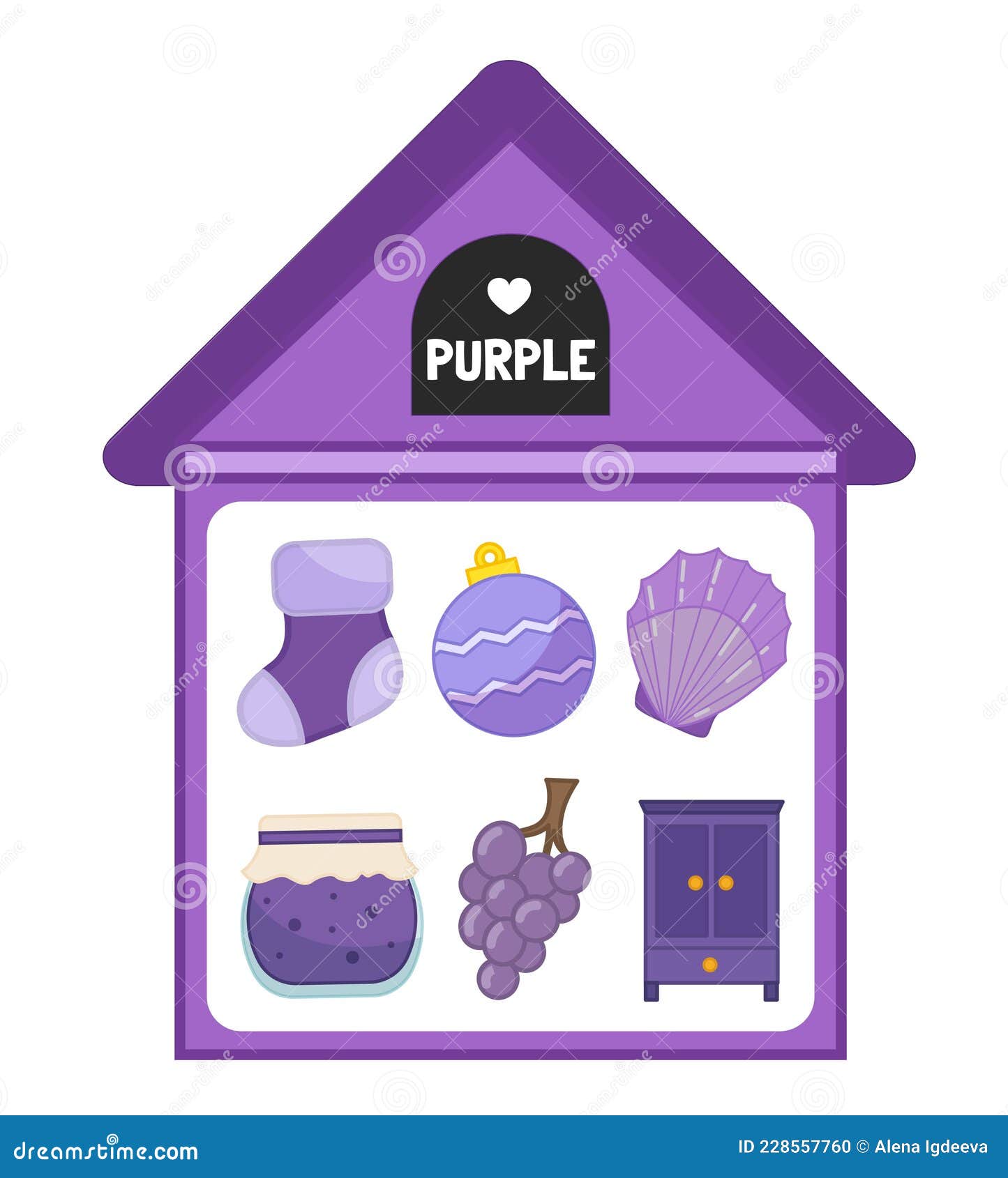 Vector Illustration of a Purple House . Stock Vector - Illustration of ...