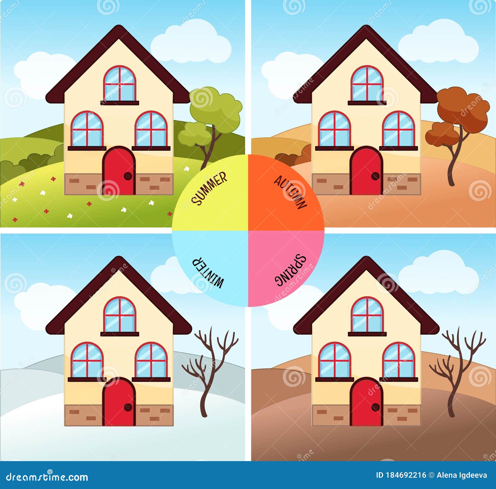 Vector Illustration of Seasons. Stock Vector - Illustration of ...