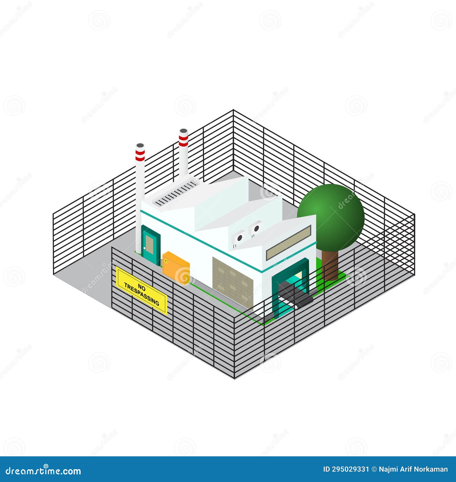 High security factory stock illustration. Illustration of construction ...