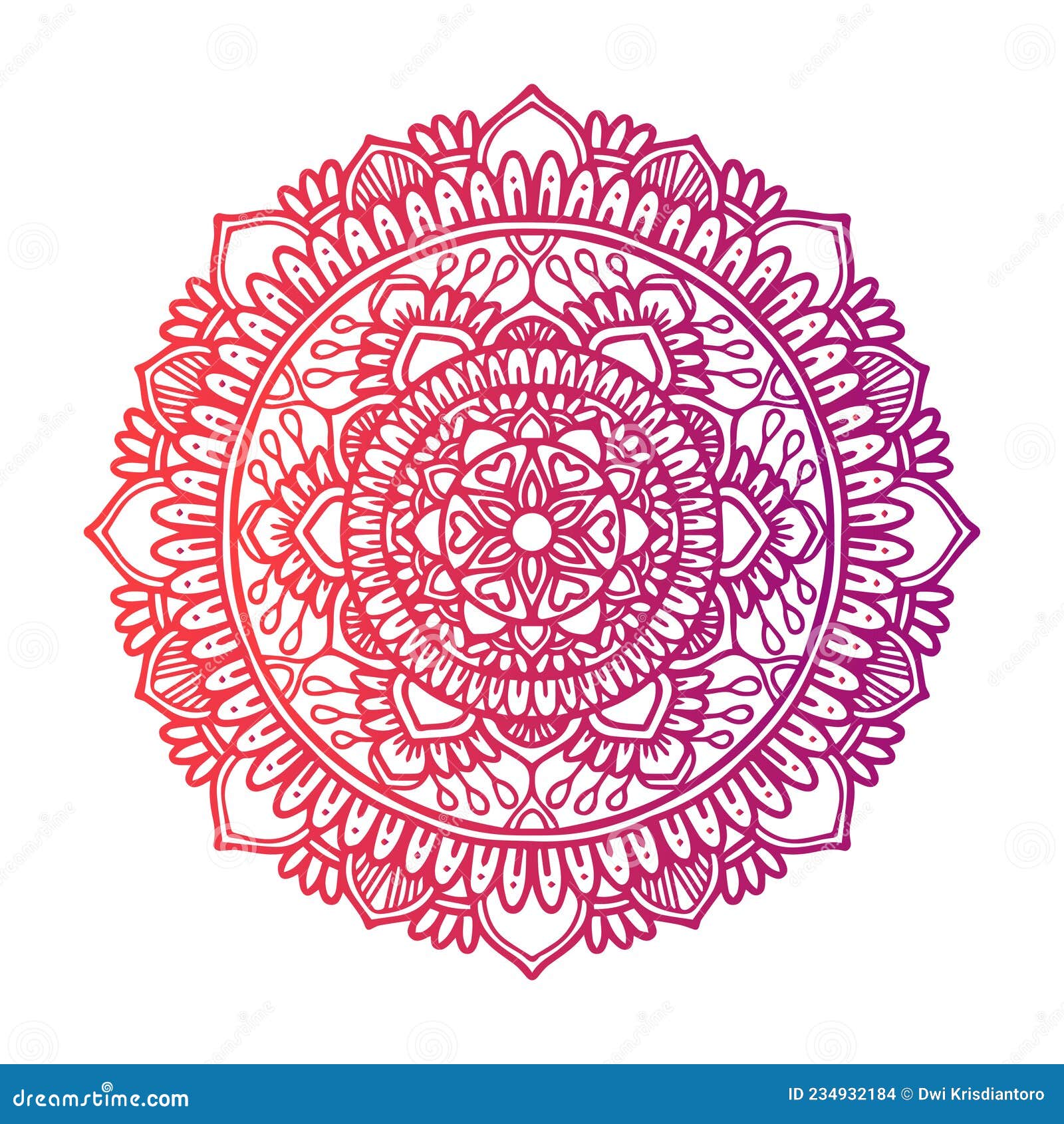 Vector Mandala Line Art Template Gradient Illustration Eps File Stock ...