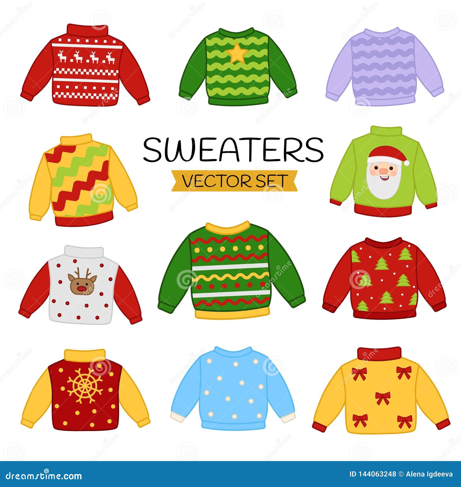 Christmas Sweaters Cartoon Vector | CartoonDealer.com #47702799
