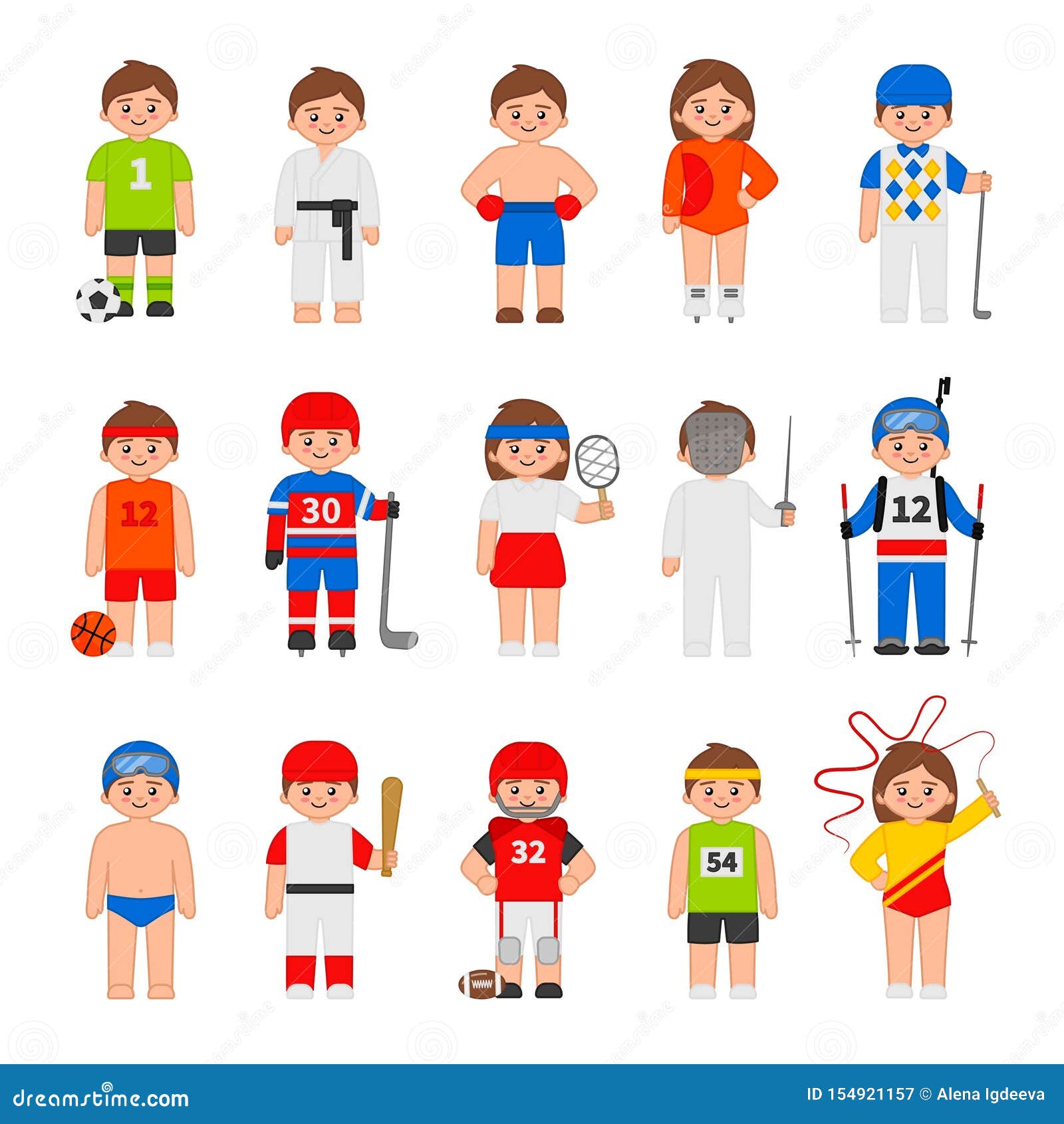 Vector Set Of Different Sportsmans | CartoonDealer.com #154921157