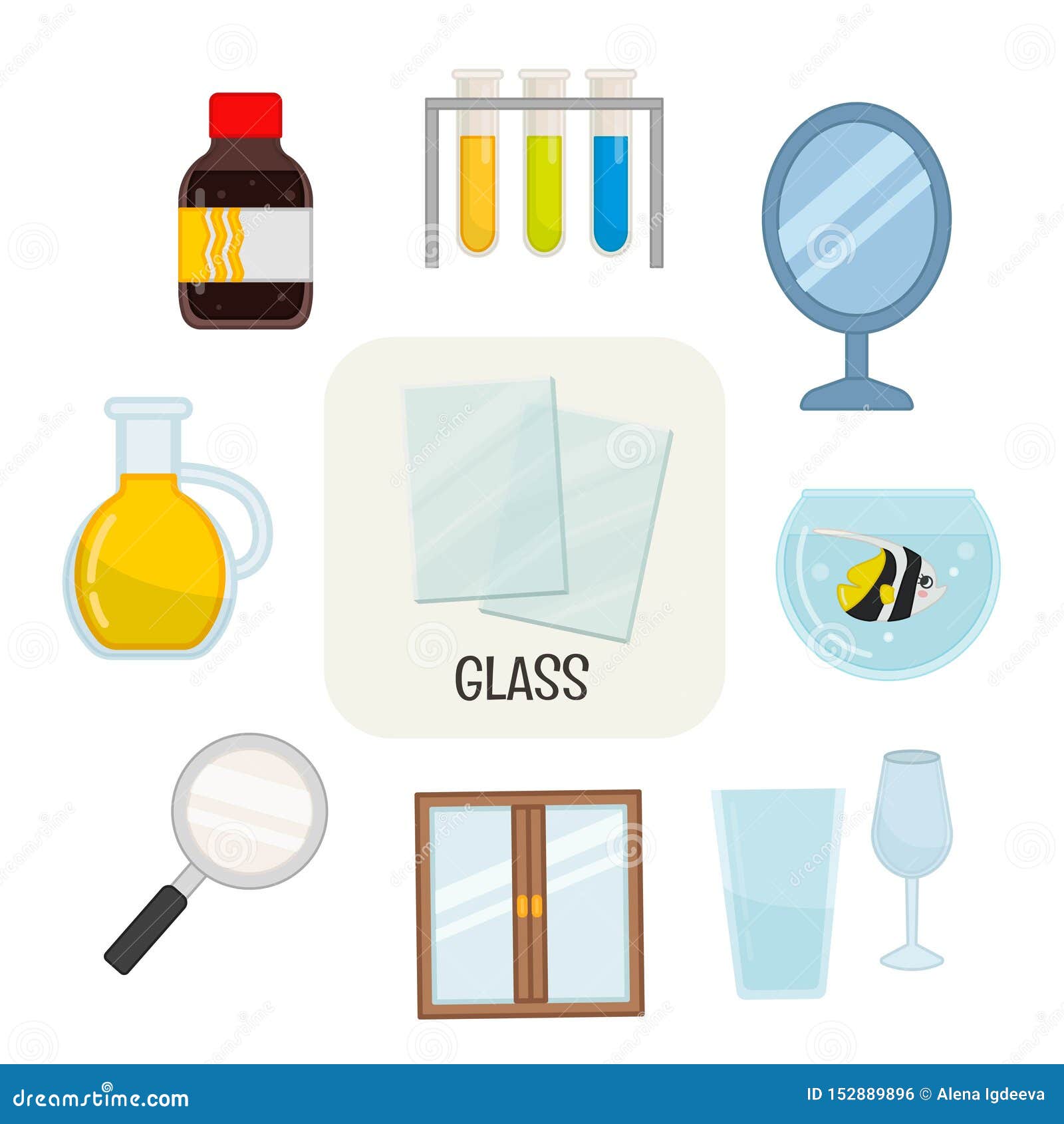 Glass products stock vector. Illustration of design - 152889896