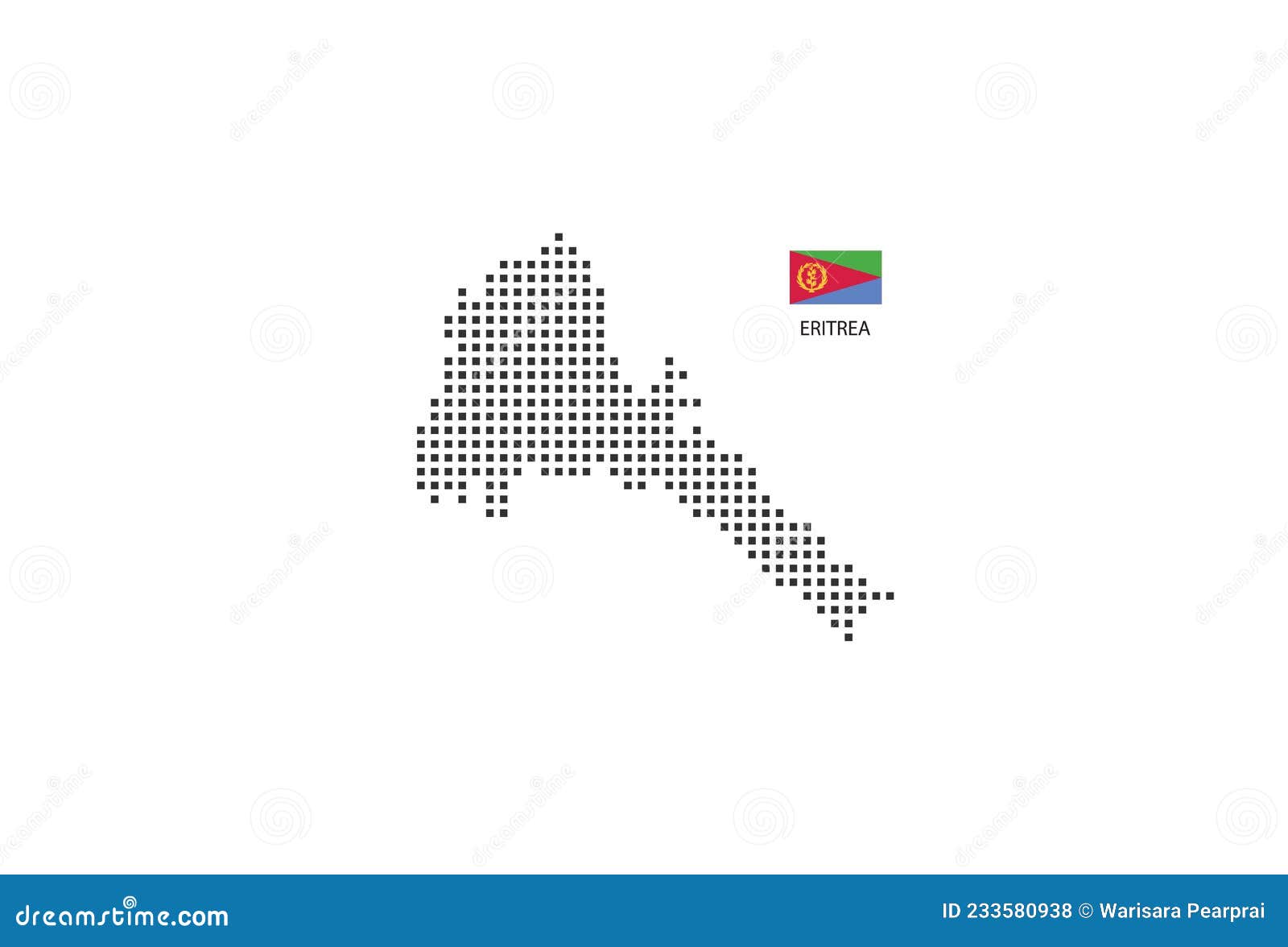 Pixel Map Of Eritrea. Vector Dotted Map Of Eritrea Isolated On White ...